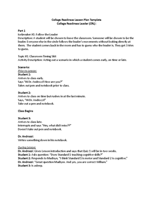 CRL Lesson Plan 3 - College Readiness Lesson Plan Template College ...