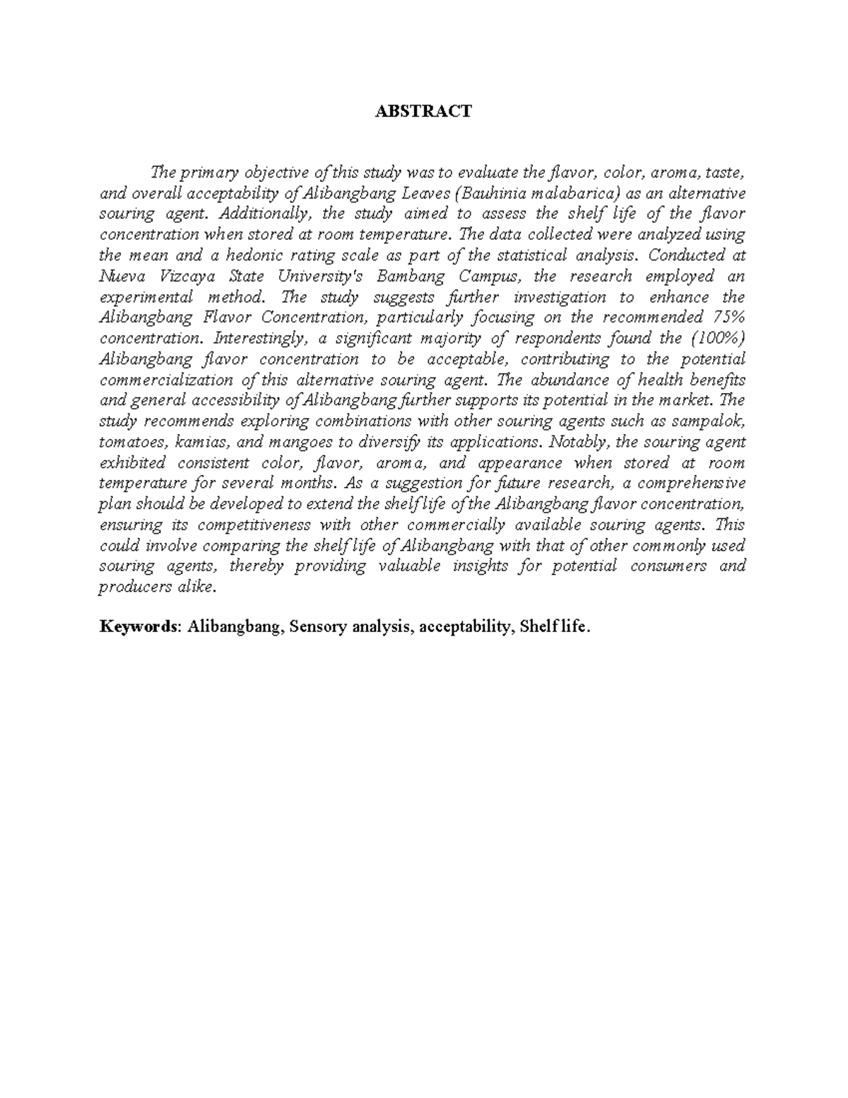 Alibangbang abstact - guide in organizing abstract - ABSTRACT The ...