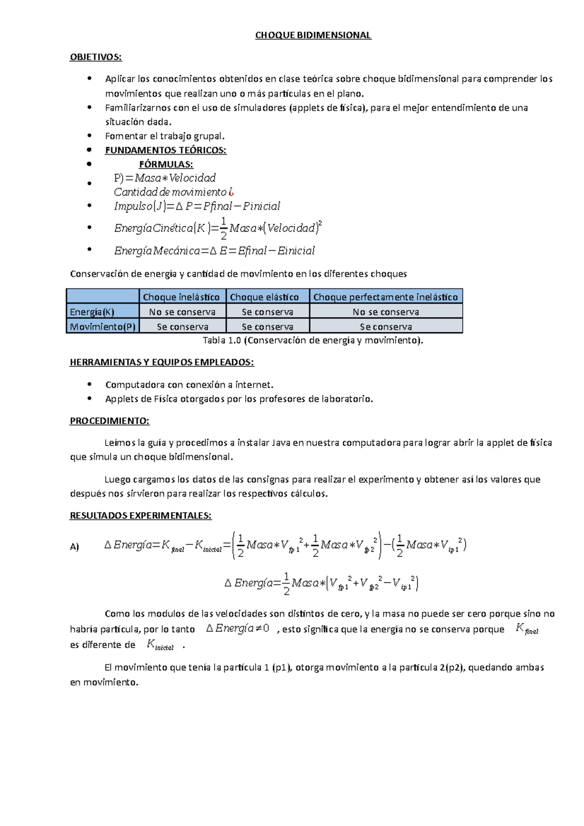 Choque Bidimensional - Nota: 10 - CHOQUE BIDIMENSIONAL OBJETIVOS ...