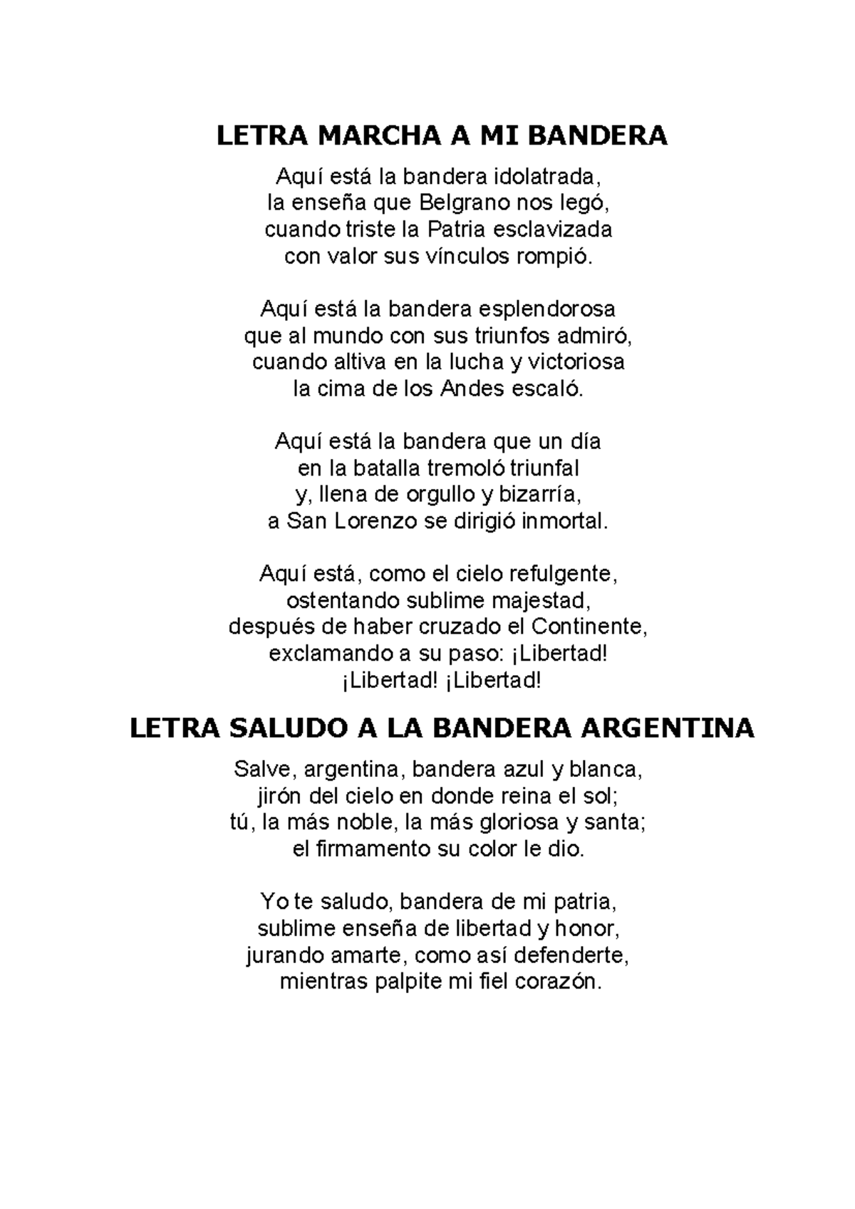 Letra Marcha A MI Bandera - LETRA MARCHA A MI BANDERA Aquí está la ...
