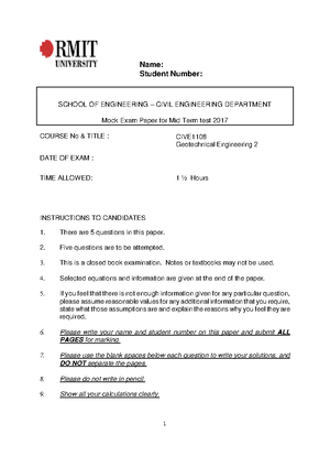 Geotechnical Engineering 2-Direct shear test lab report - CIVE 1108 ...