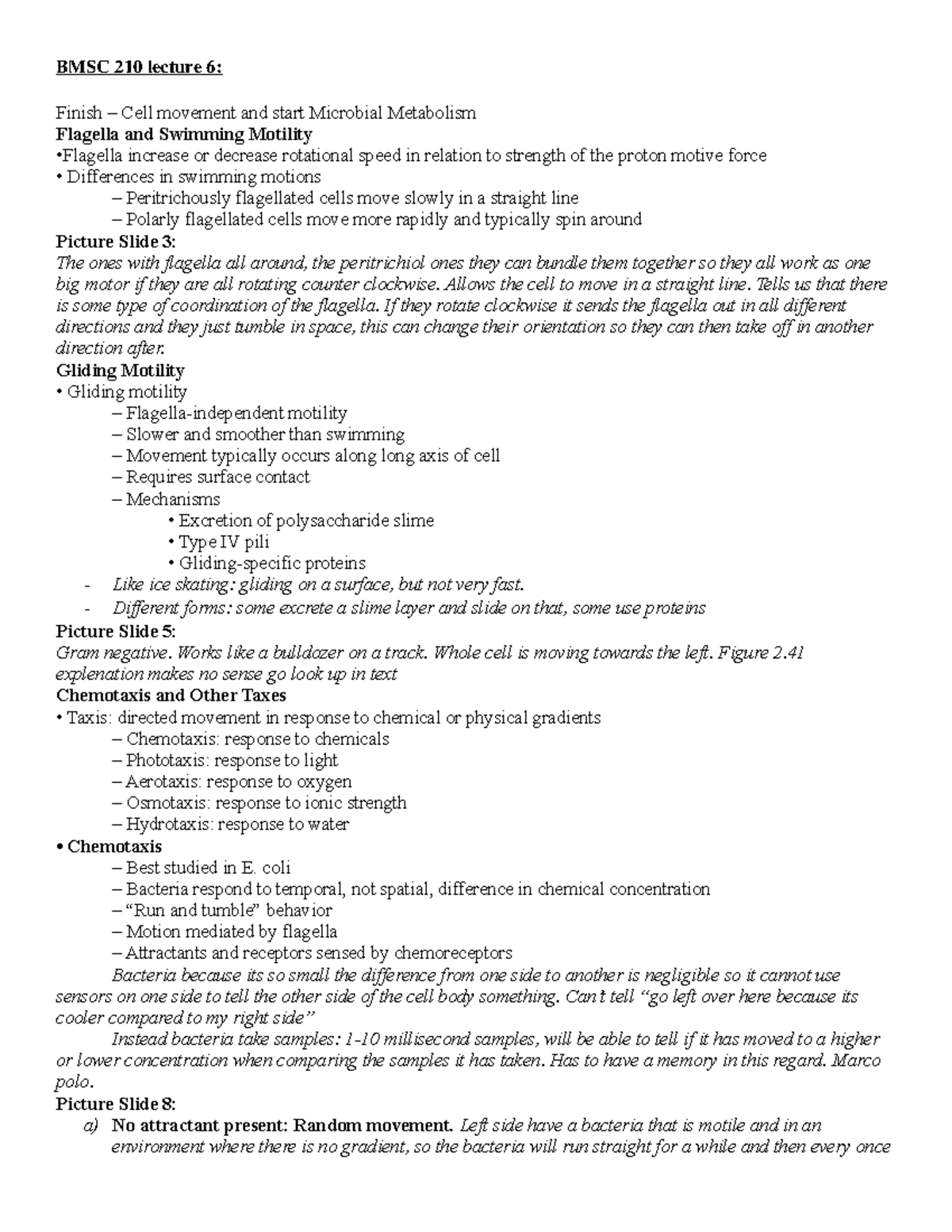 BMSC 210 lecture 6 - BMSC 210 lecture 6: Finish – Cell movement and ...