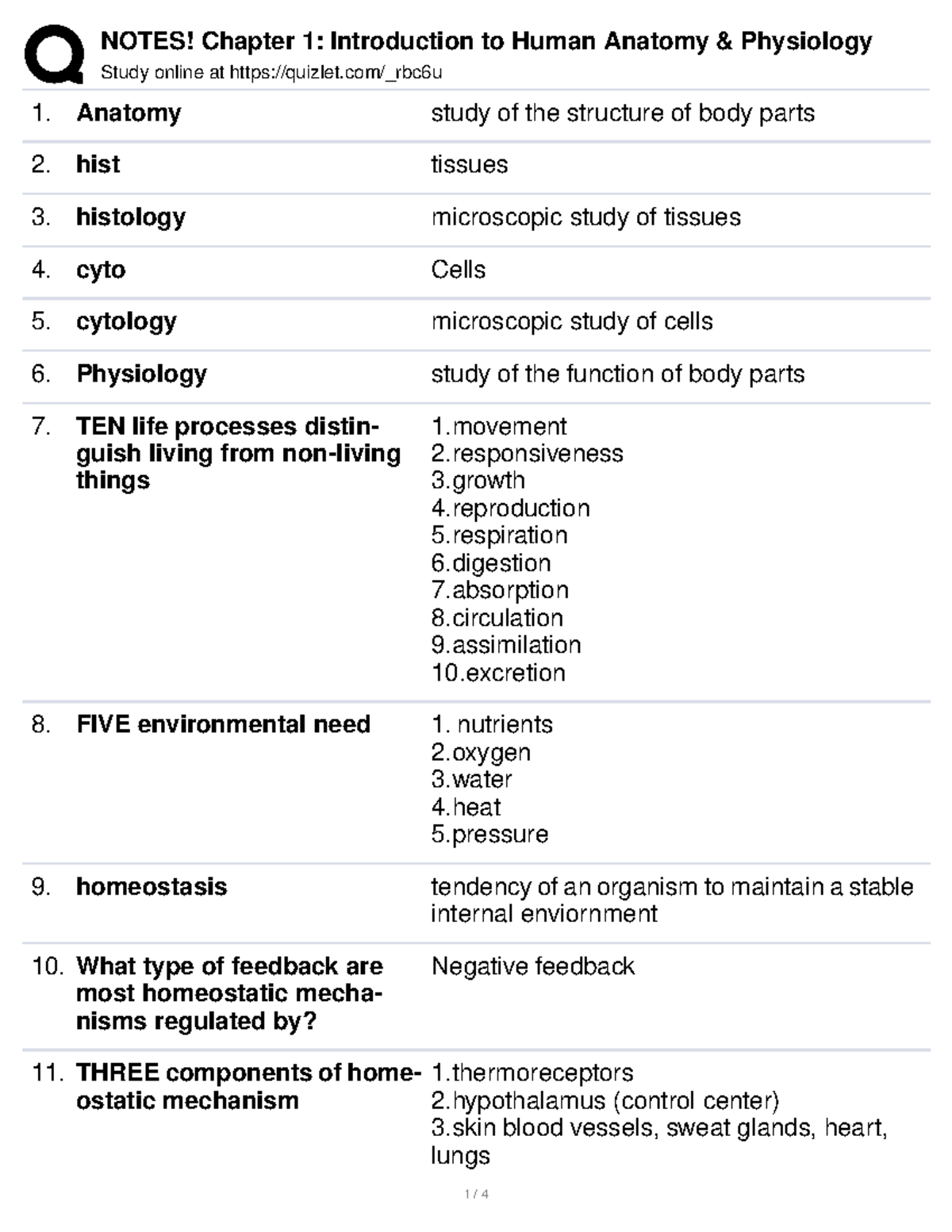 Notes for terms - Study online at quizlet/_rbc6u Anatomy study of the ...