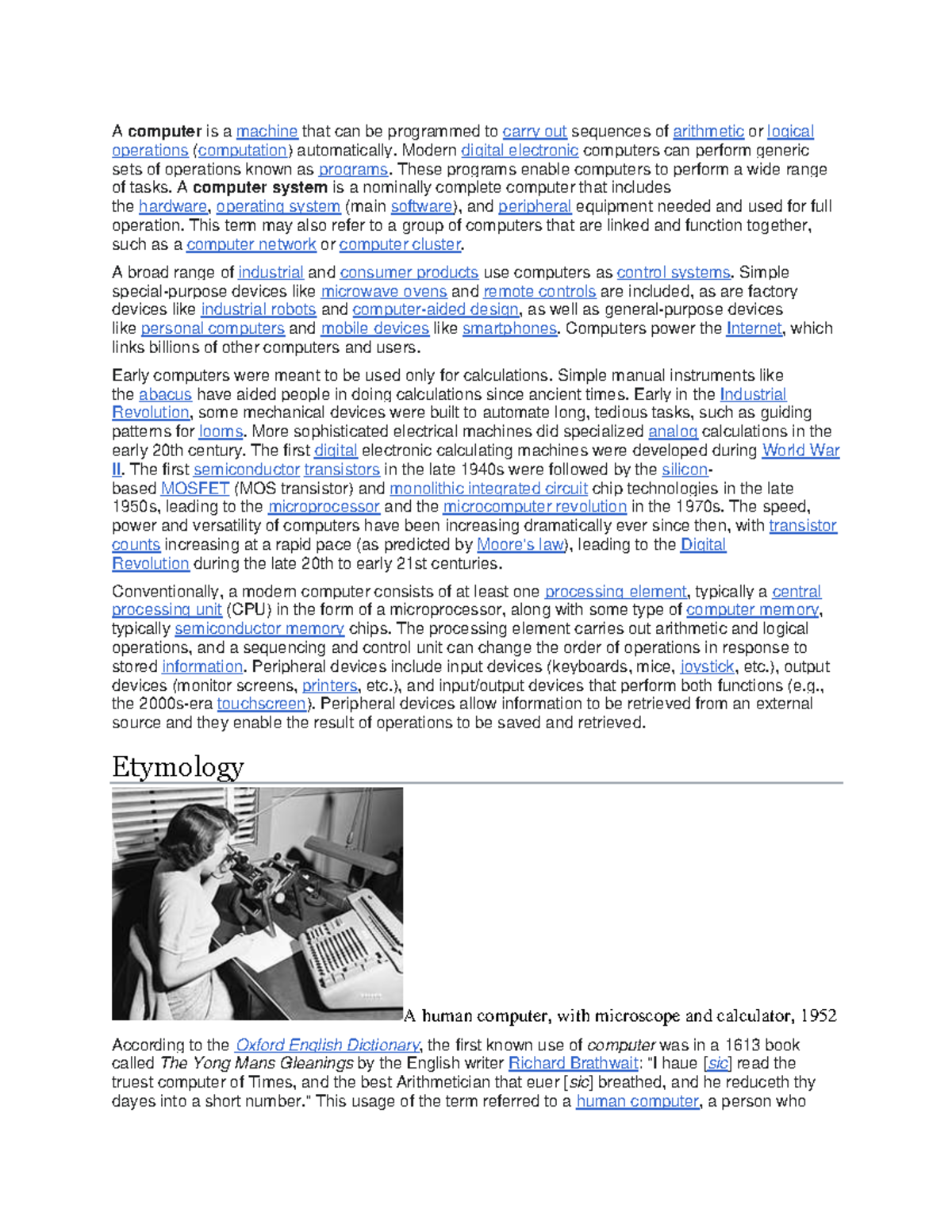 Computer - asdsda - A computer is a machine that can be programmed to ...
