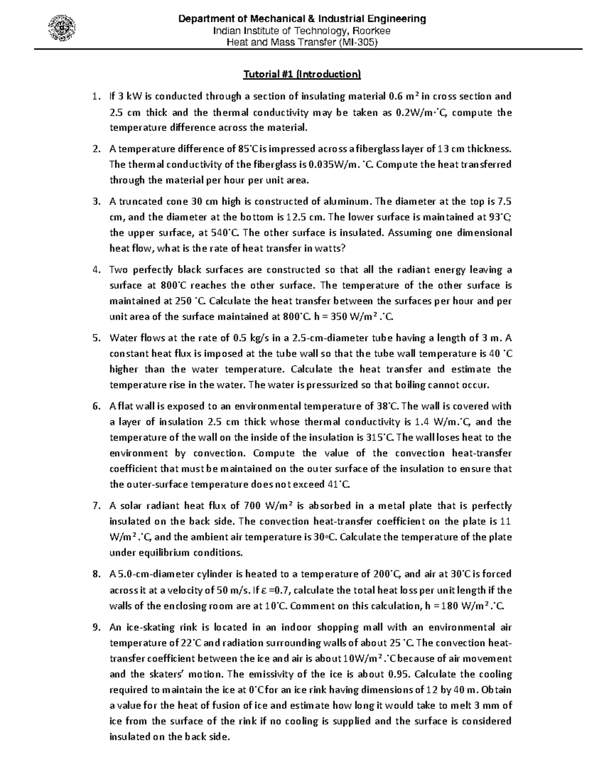 Lectut-MIN-305-pdf-MIN-305 Tutorial-001-Introduction h XRfq Sv - Department of Mechanical - Studocu