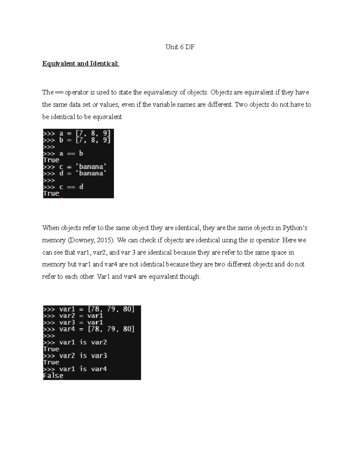 Unit 6 DF - Unit 6 DF - Unit 6 DF Equivalent and Identical: The ...