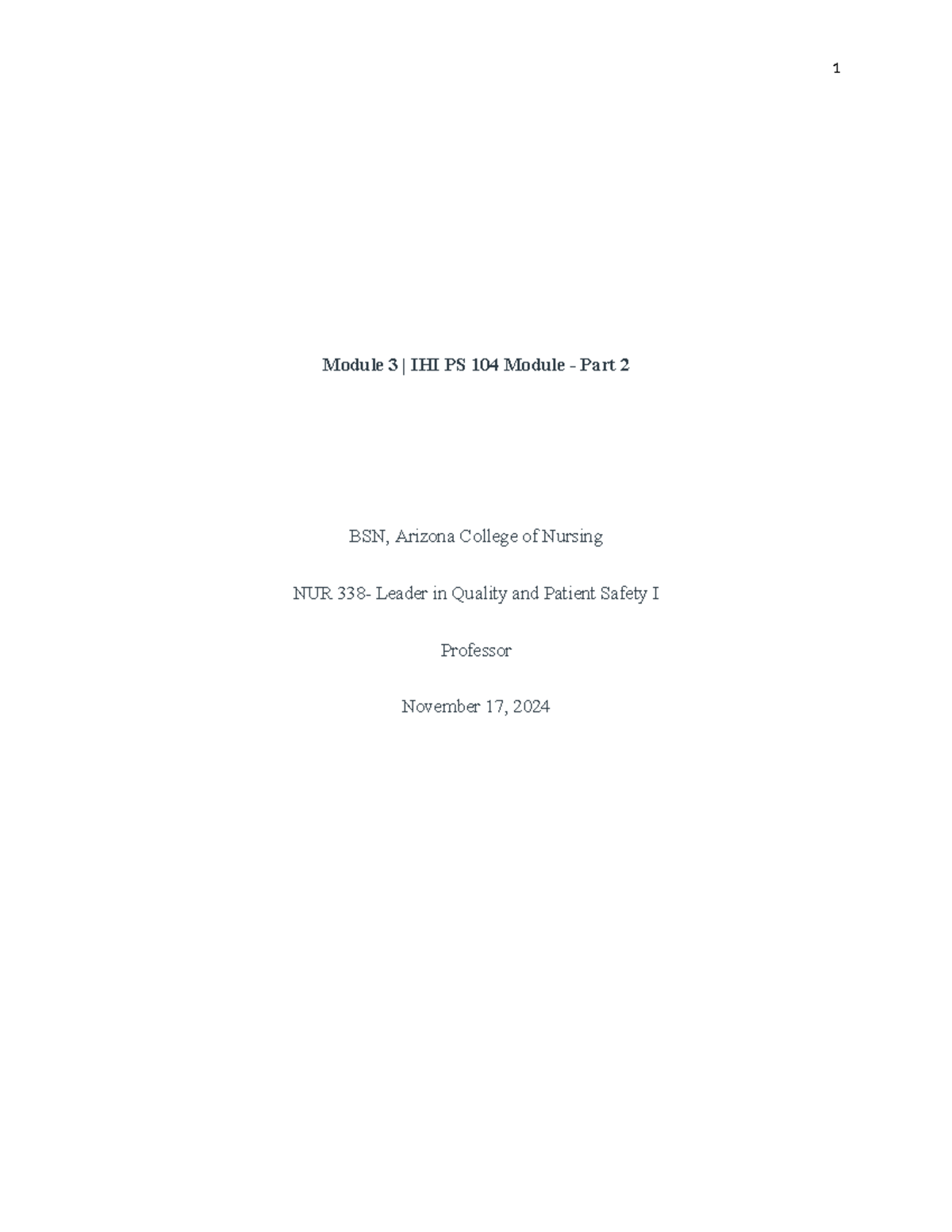 Module 3 IHI PS 104 Module Part 2 - Module 3 | IHI PS 104 Module - Part ...