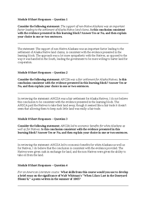 HIS 200 Module 1 Short Response - Jordin Lambert Module 1 Short ...