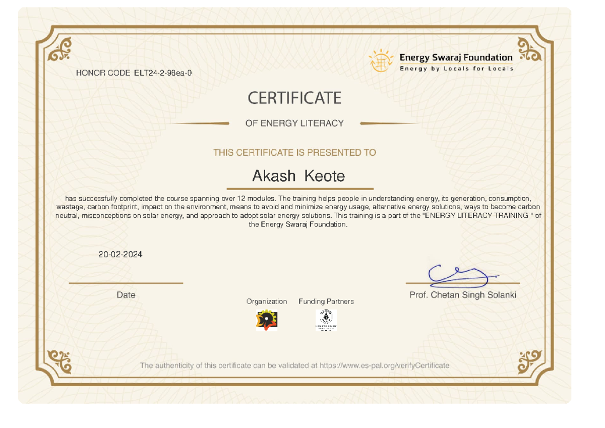 Akash Keote-ELT - ceritificate - has successfully completed the course ...