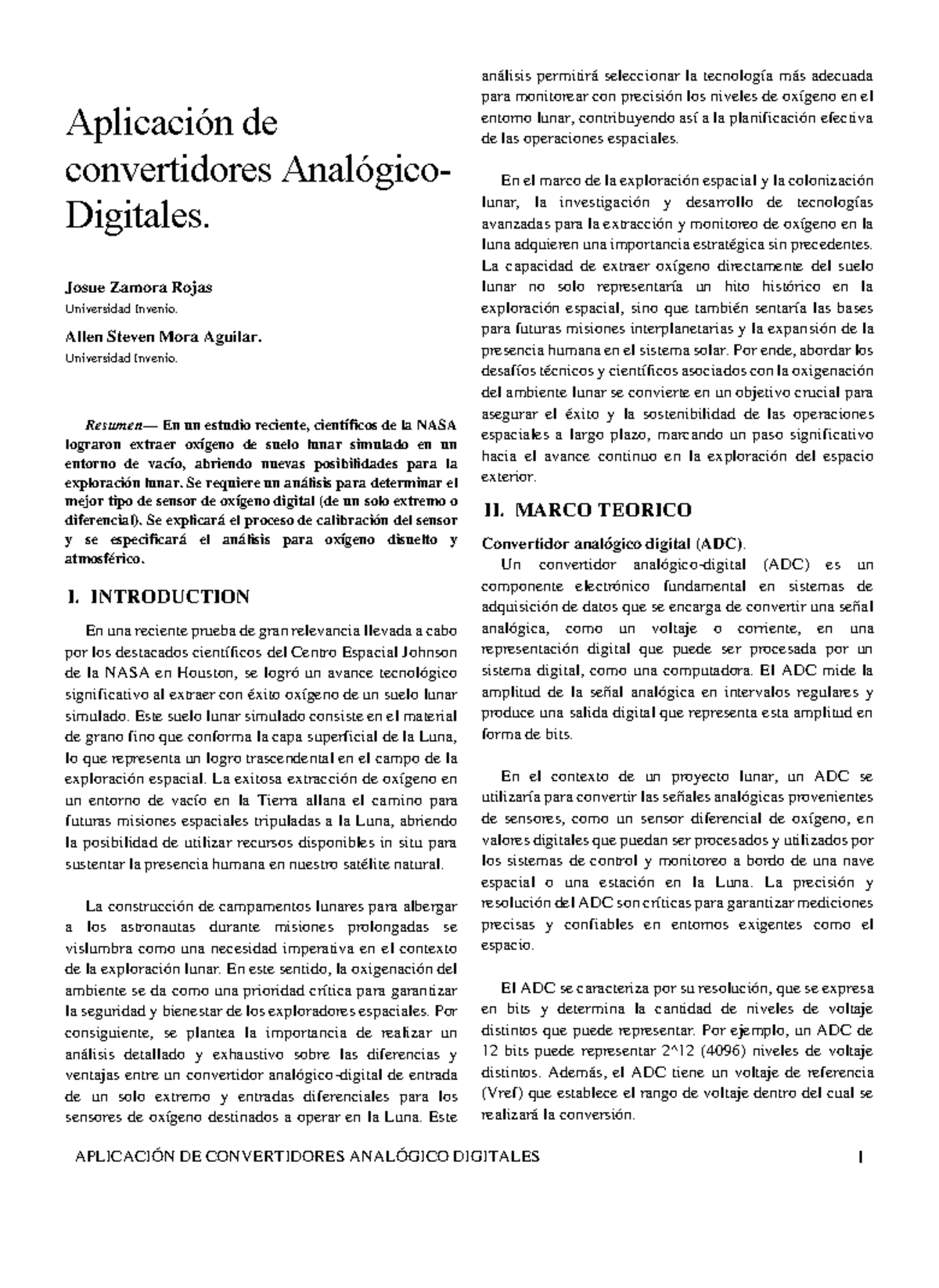 Aplicación de Convertidores Analógico Digitales - Josue Zamora Rojas ...