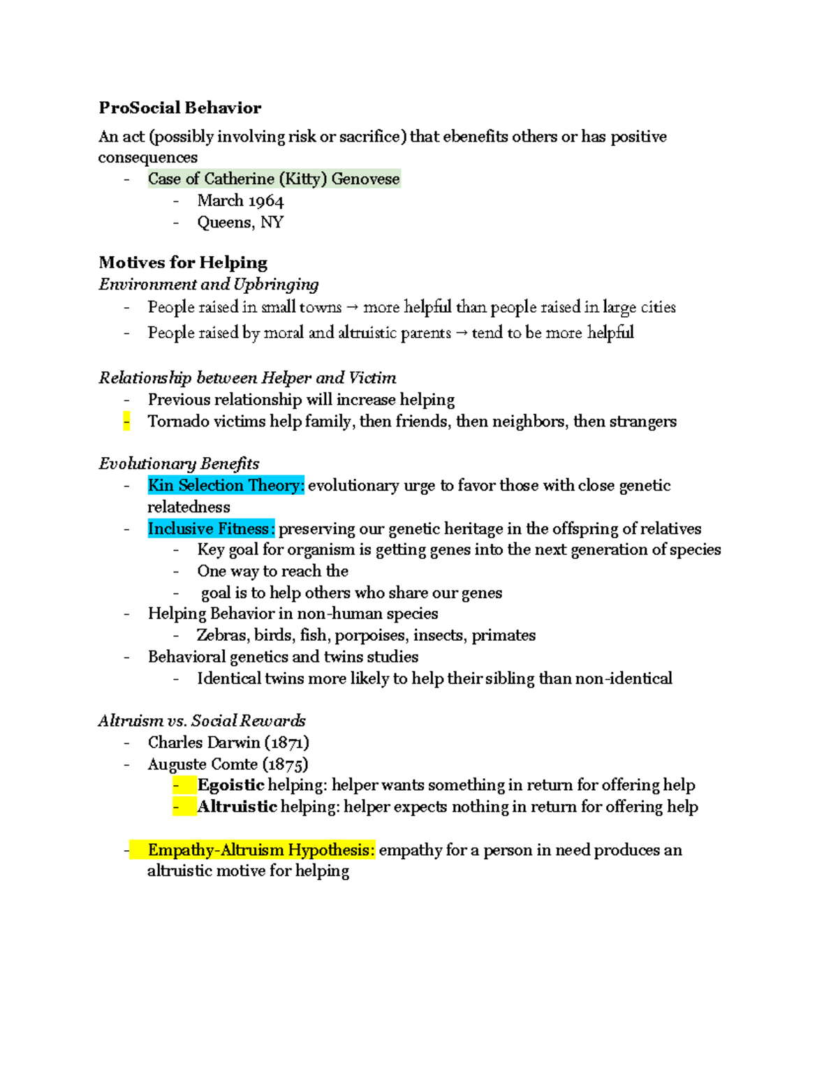 Pro Social Behavior - Dr. King - ProSocial Behavior An act (possibly ...