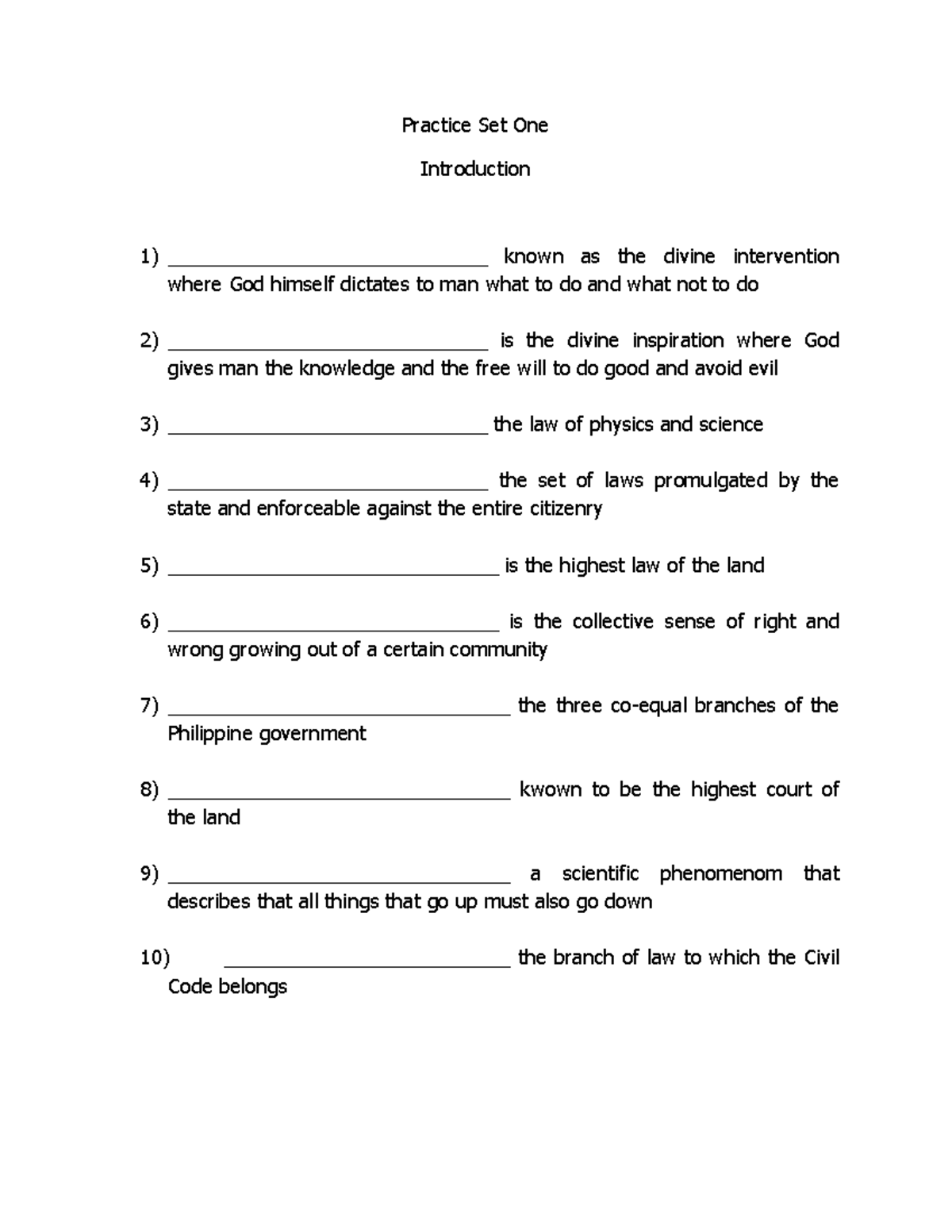 AC 1102 OBLICON Practice Set 1 Reviewer - Practice Set One Introduction ...