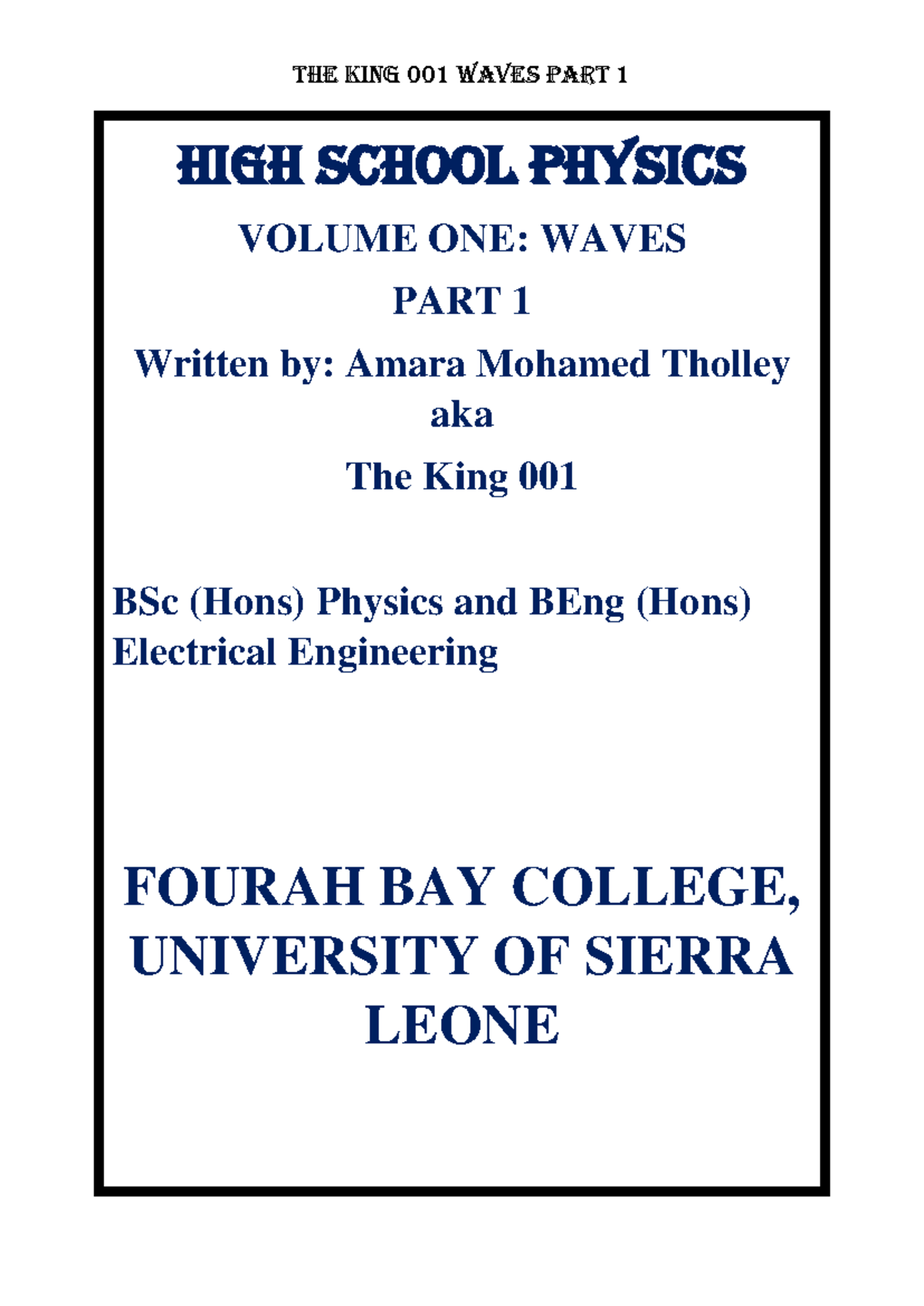 Waves Notes - lecture note and assignment - HIGH SCHOOL PHYSICS VOLUME ...