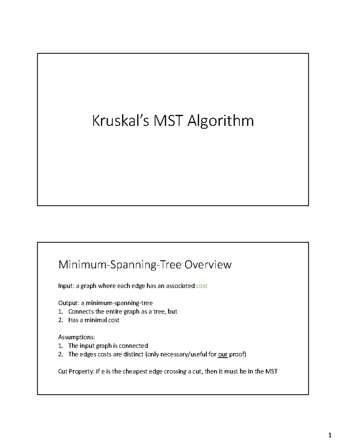 Kruskal’s MST Algorithm - Kruskal’s MST Algorithm Minimum-Spanning-Tree ...