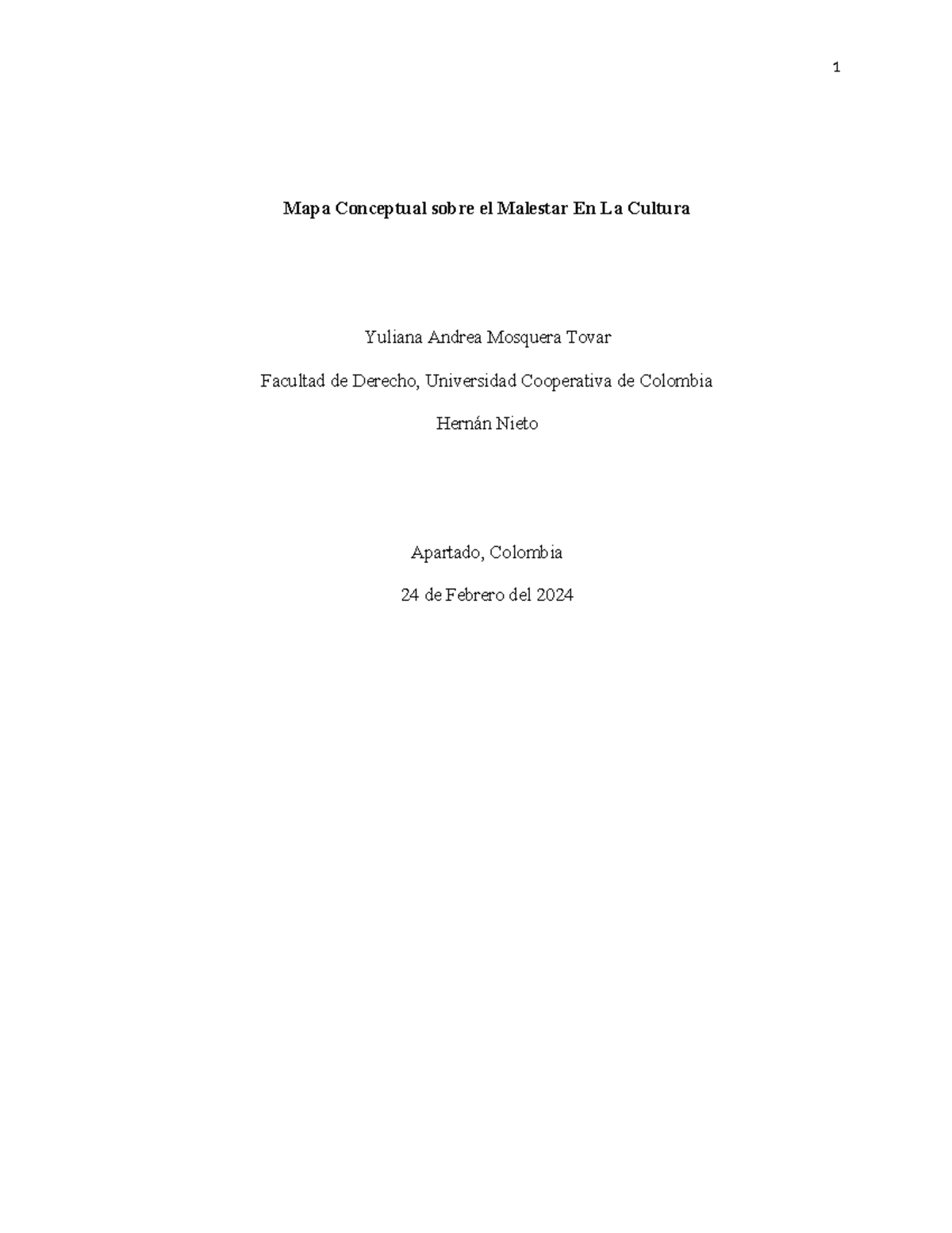 Mapa Conceptual Malestar En La Cultura - Mapa Conceptual sobre el Malestar En La Cultura Yuliana ...