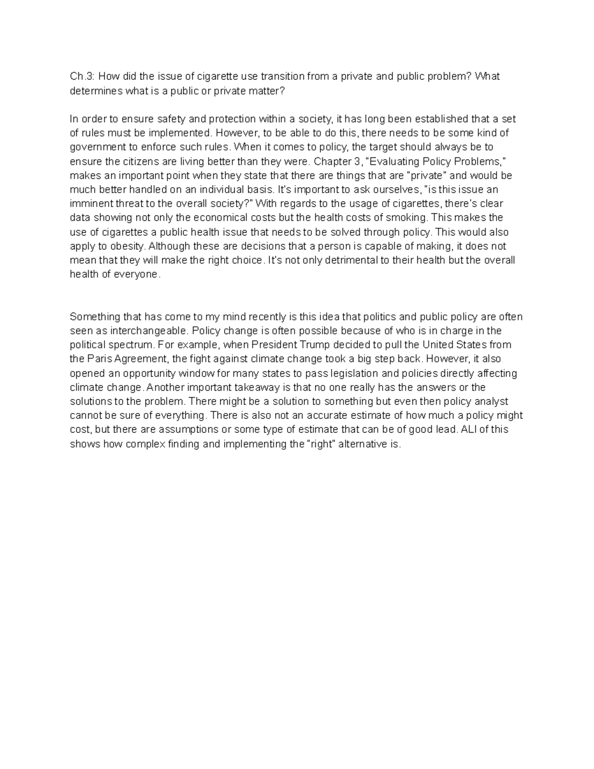 #4 Writen Reflection - fourth written assignment - Ch: How did the ...