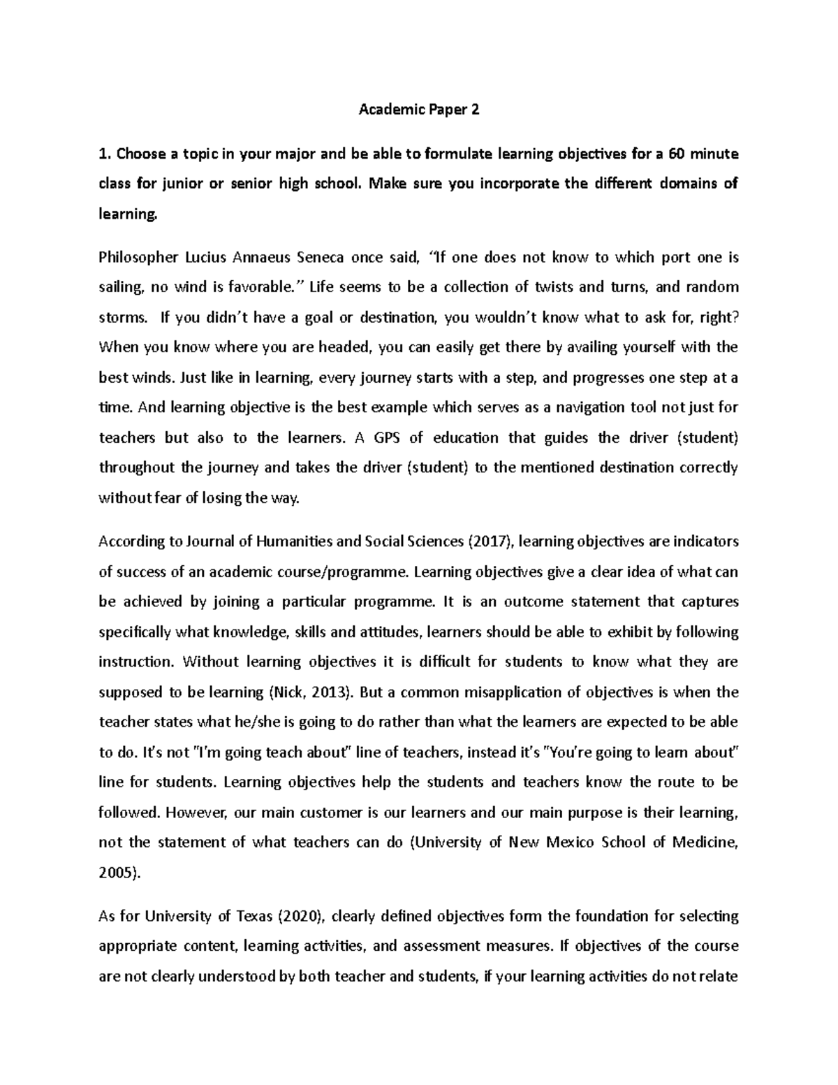 Academic Paper 2 - Lecture notes 6 - Academic Paper 2 1. Choose a topic ...