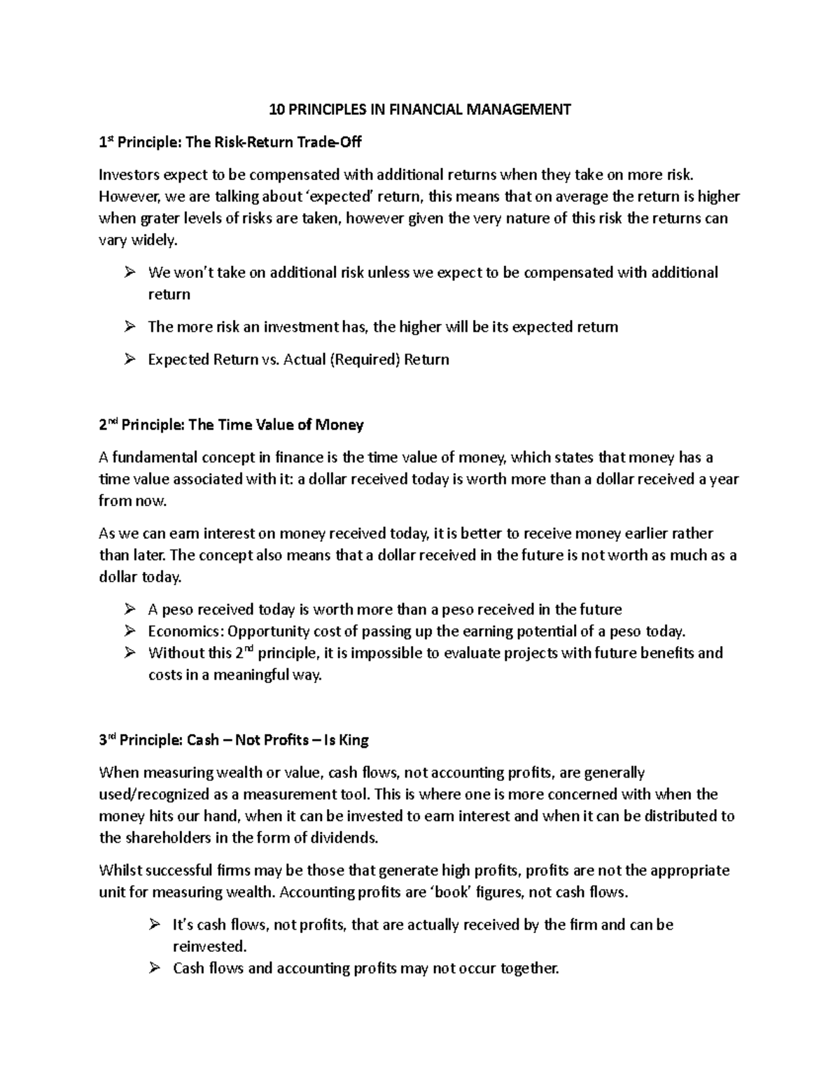 The 10 Principles in Financial Management - 10 PRINCIPLES IN FINANCIAL ...