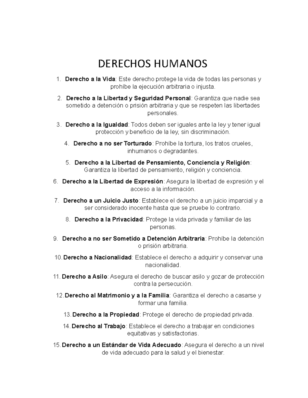 Derechos Humanos - Tarea sobre Ama-DGETI - DERECHOS HUMANOS Derecho a ...