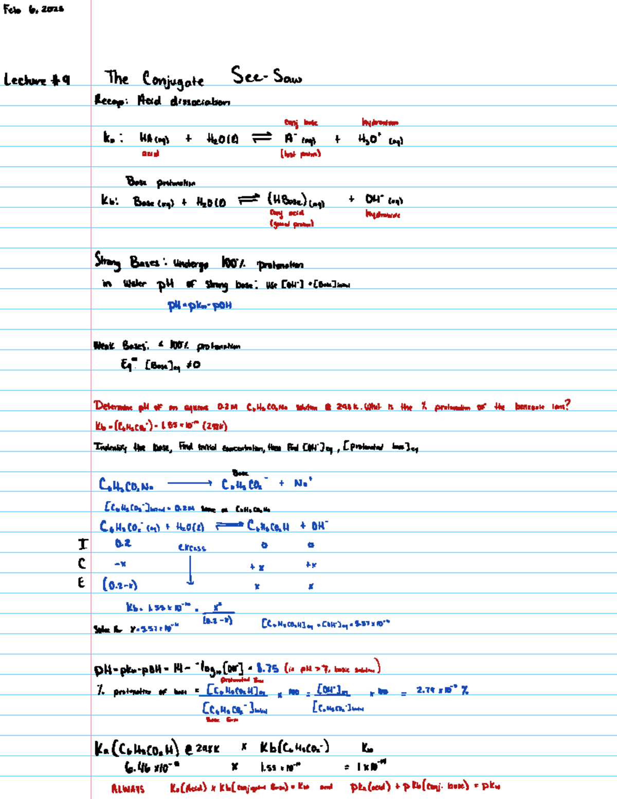 Chem 106 Lecture 9 - b 6, ecture 9 The Conjugate See Saw Recap Acid dissociation conjbase ...
