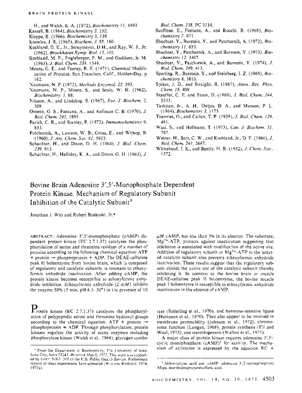 Bovine brain adenosine 3 5 monophosphate - B R A I N P R O T E I N K I ...
