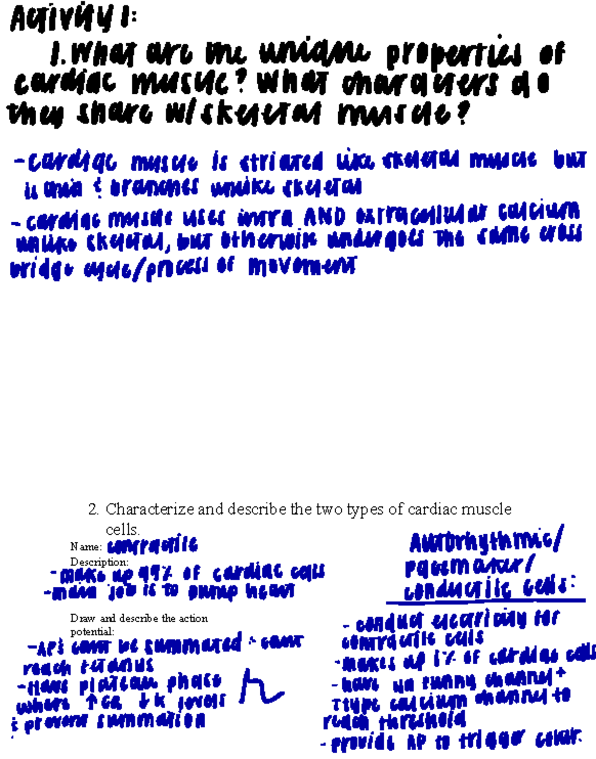 Session 7 Cardiac muscle 2C Cardiac cycle 2C EKG - Characterize and ...