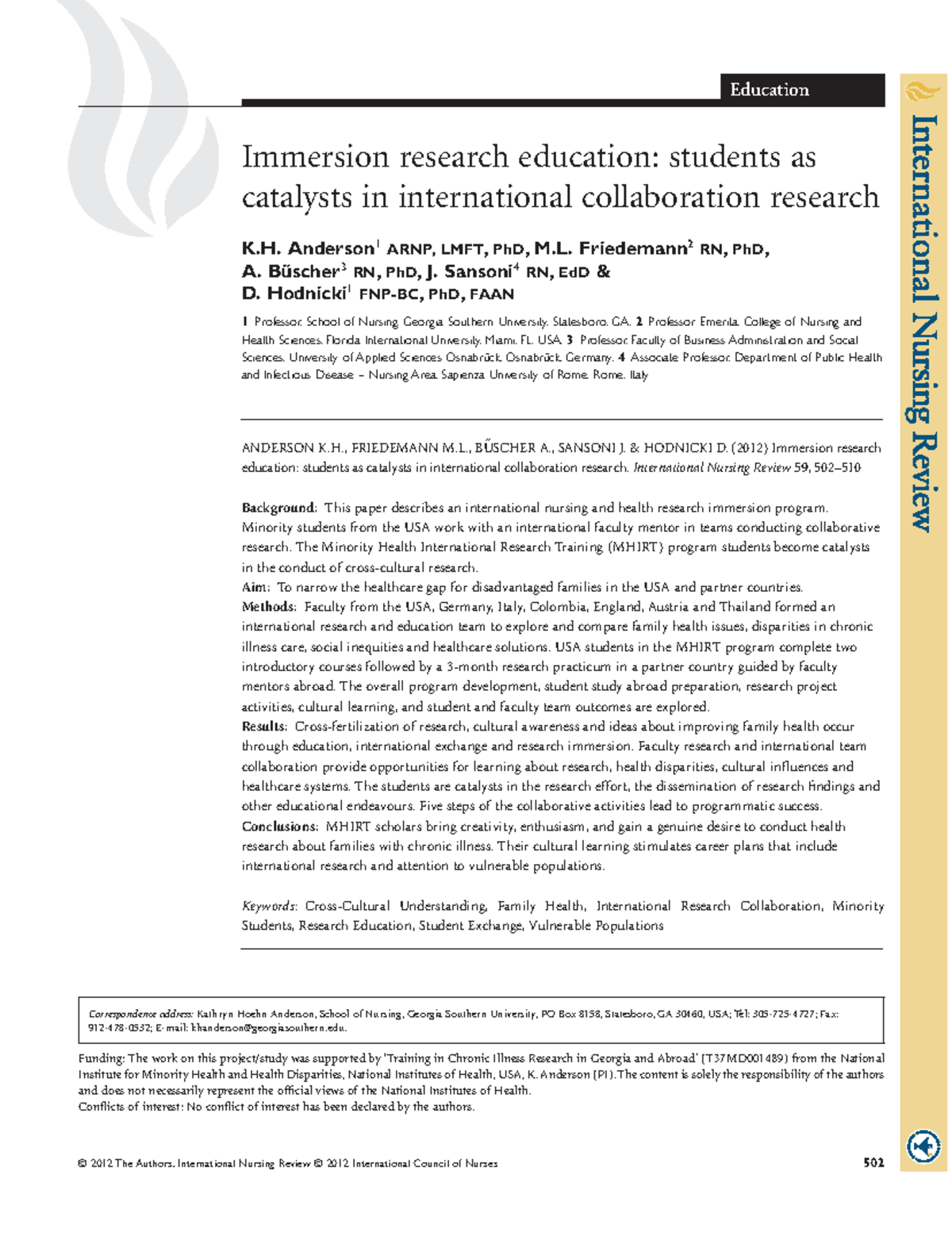 Immersion research education students as - Immersion research education ...