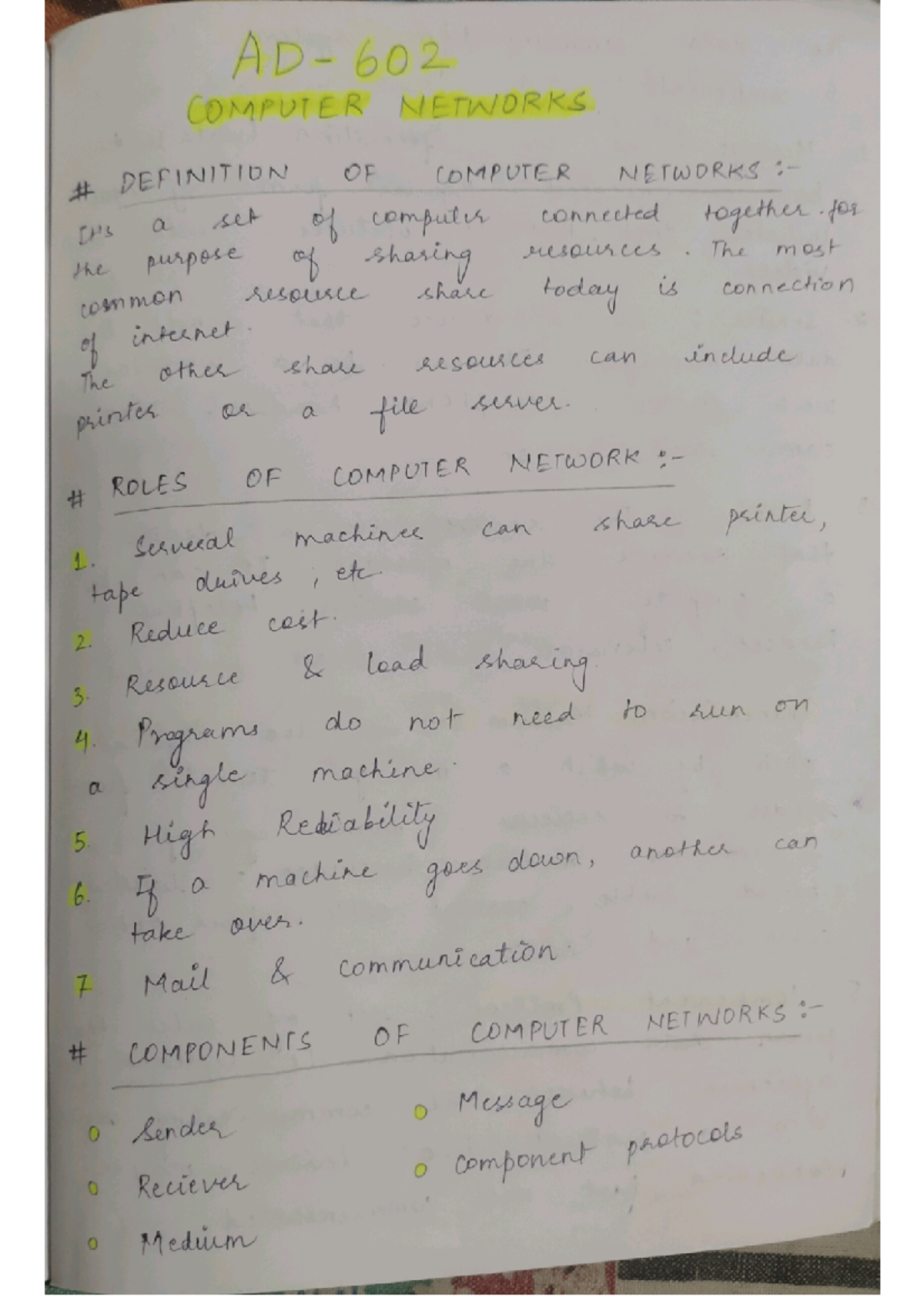 CN unit 1 &2 for exam - Computer Networks - Studocu