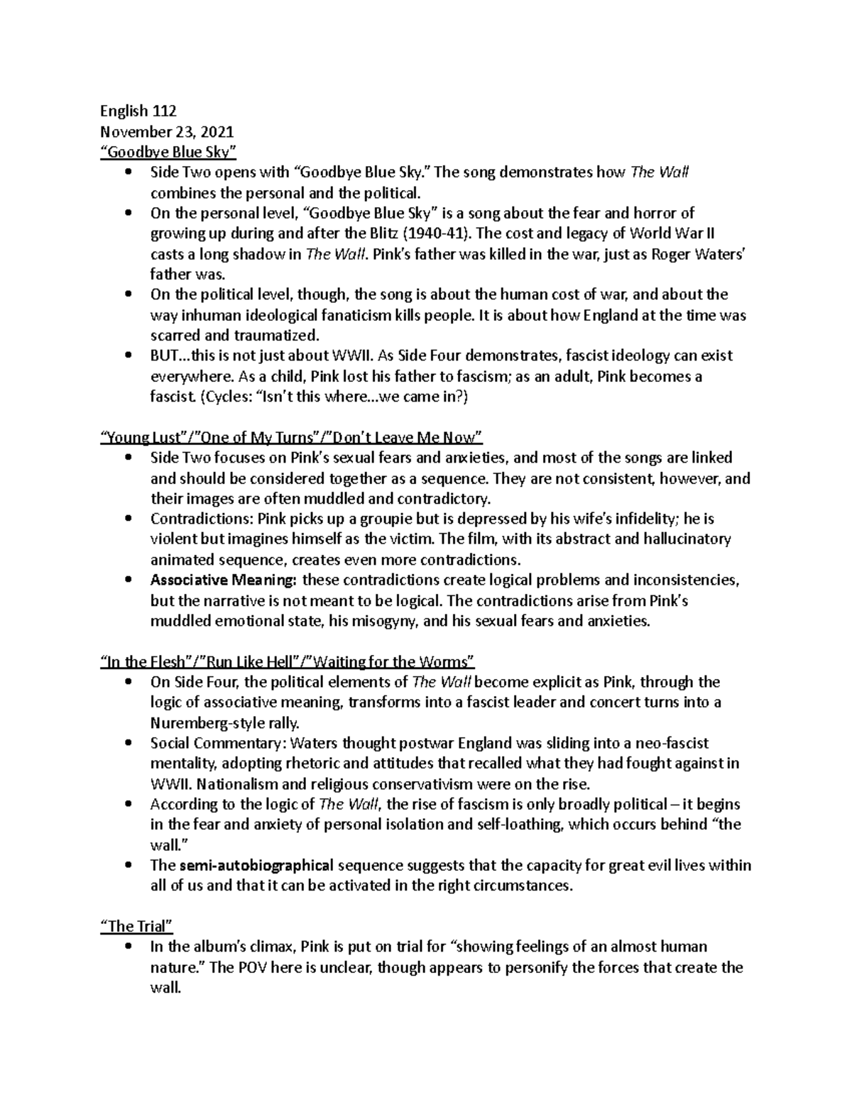 ENG 112-Nov. 23 - november 23 notes - English 112 November 23, 2021 ...