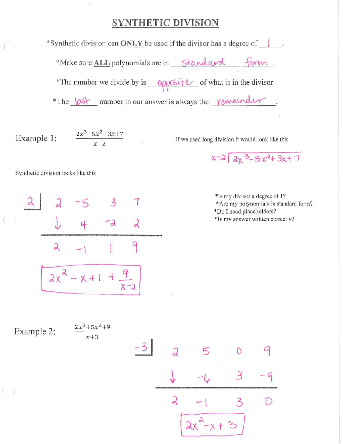 Synthetic Division Notes (copy) - Studocu