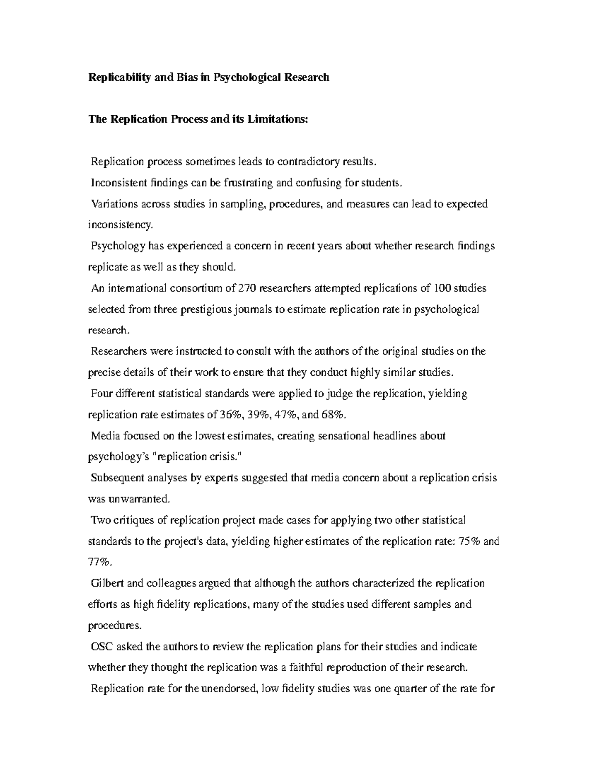 Replicability and Bias in Research - Replicability and Bias in ...