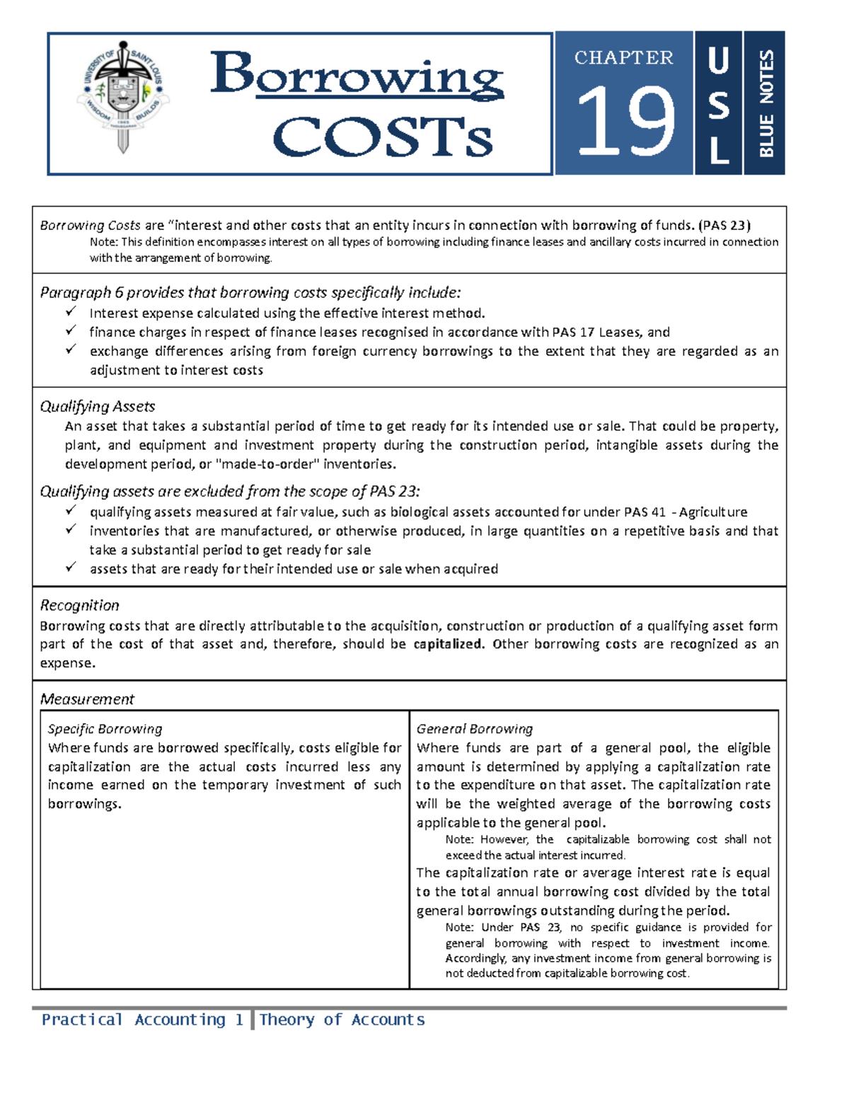 19-Borrowing-Cost - Notes - Practical Accounting 1 Theory of Accounts ...