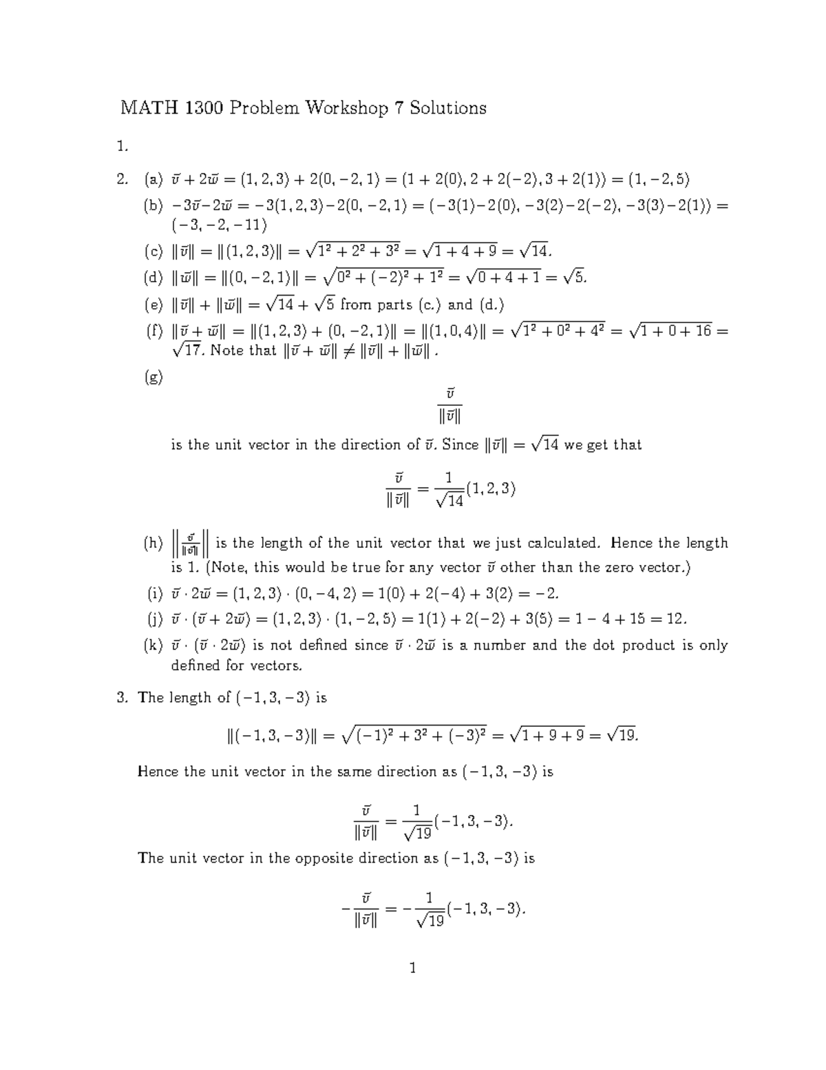 PW7Solutions - practice solution - MATH 1300 Problem Workshop 7 ...