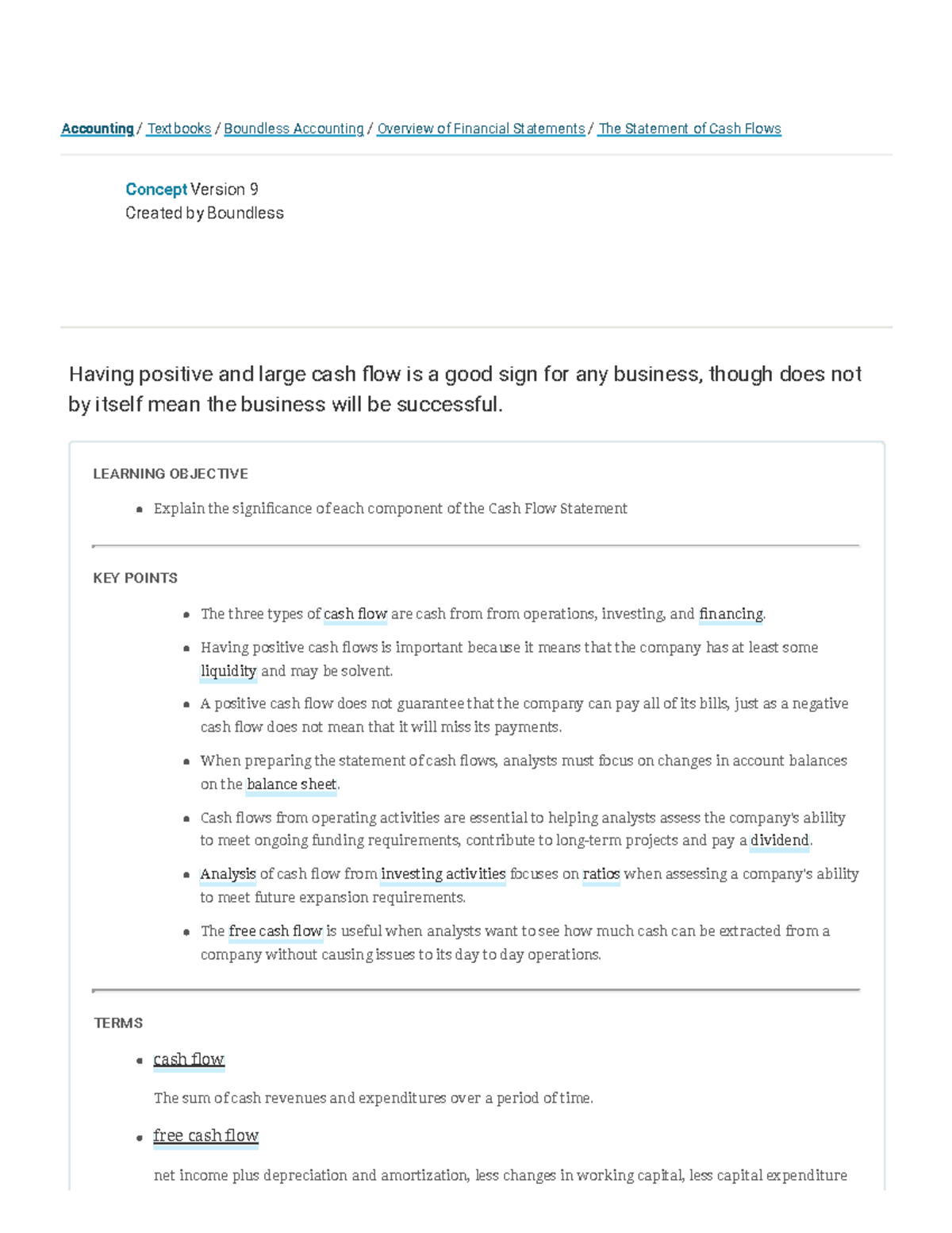 Interpreting Overall Cash Flow - Accounting / Textbooks / Boundless ...