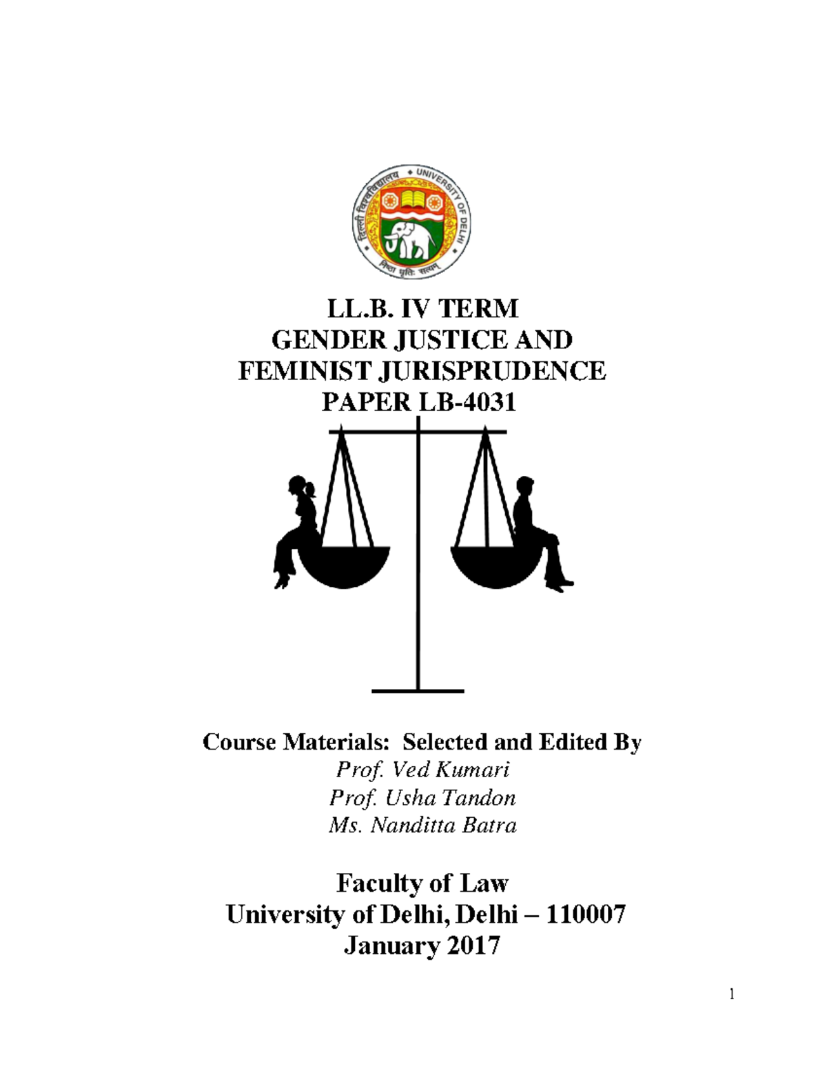 Content LB-4031 - Gender Justice AND Feminist Jurisprudence Full ...