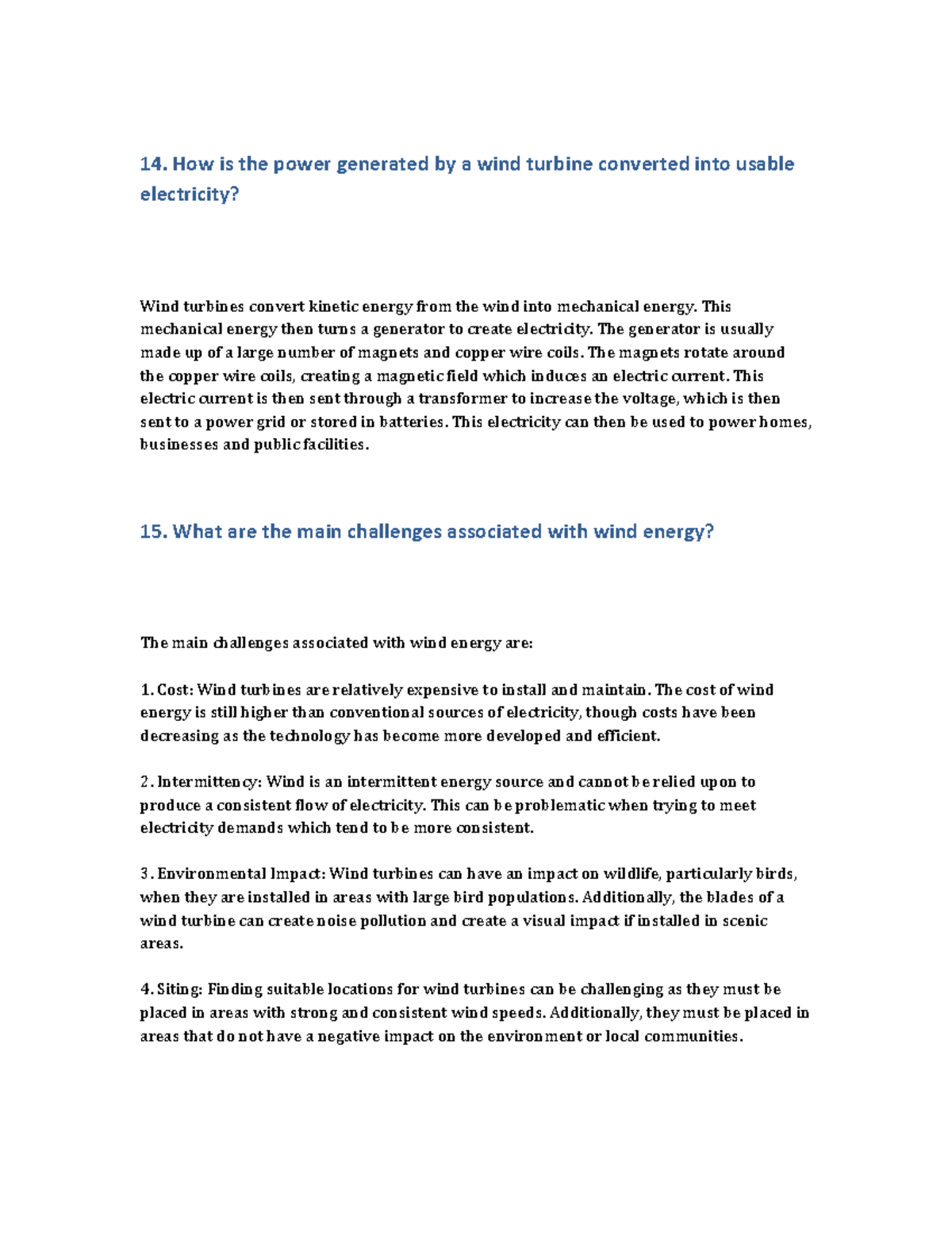 Wind Energy 3 - 14. How is the power generated by a wind turbine ...