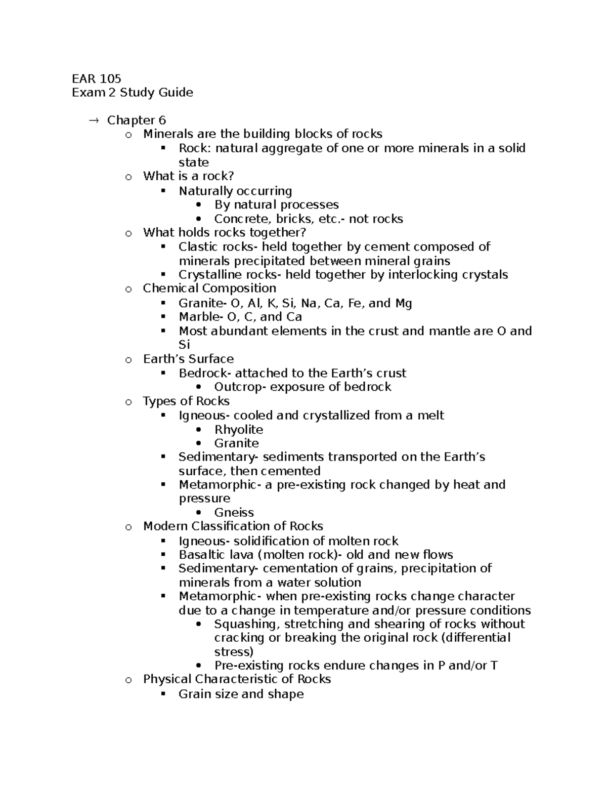 Ultimate Study Guide 2 - EAR 105 Exam 2 Study Guide Chapter 6 o ...