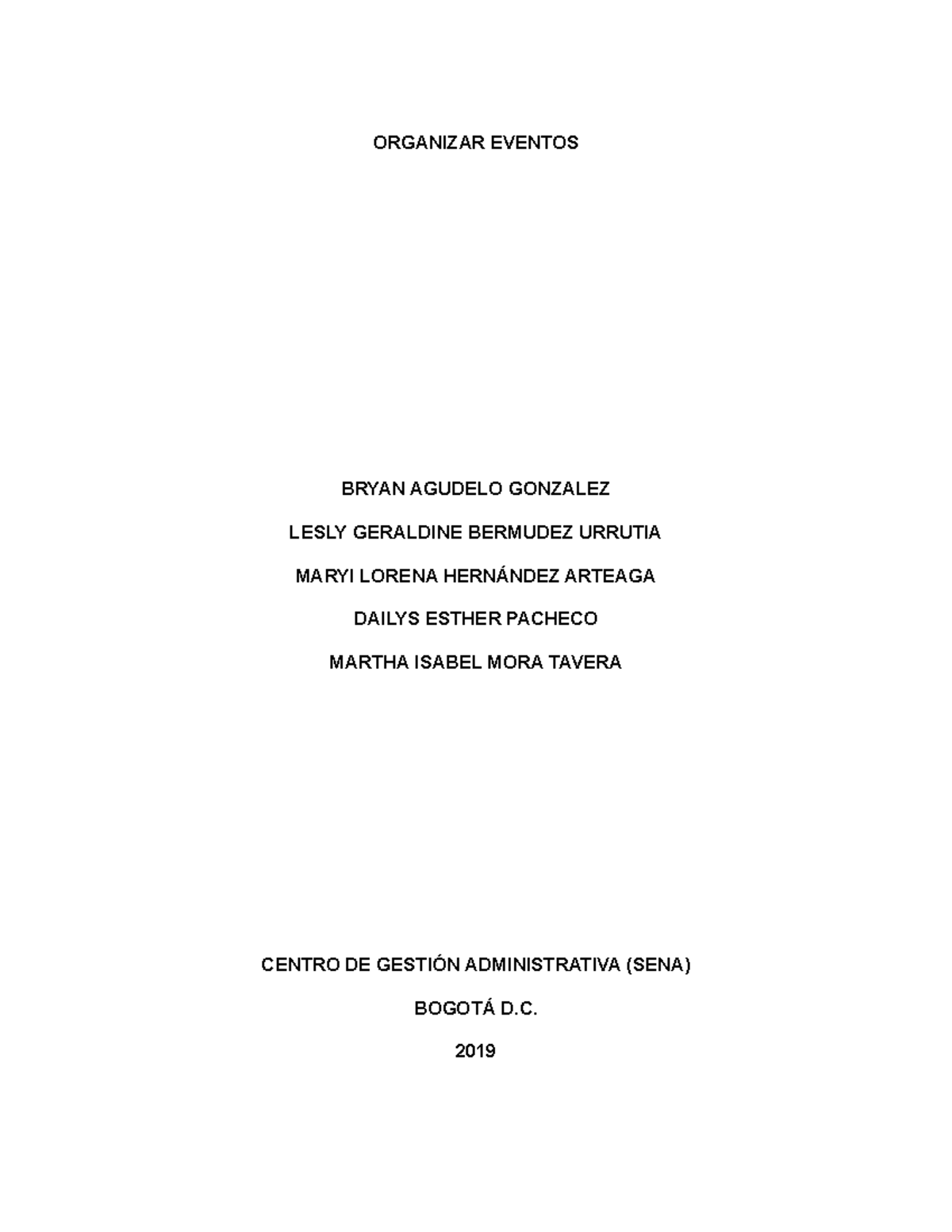 Organizar Eventos - verificar procedimientos - ORGANIZAR EVENTOS BRYAN ...