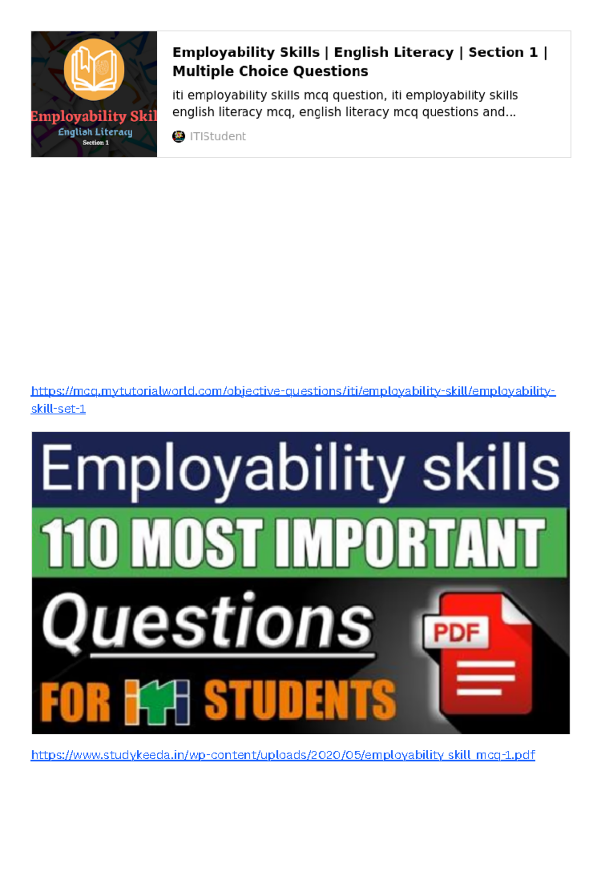 Httpswww.itistudent.in202006 employability-skills-mcq-questions.html ...