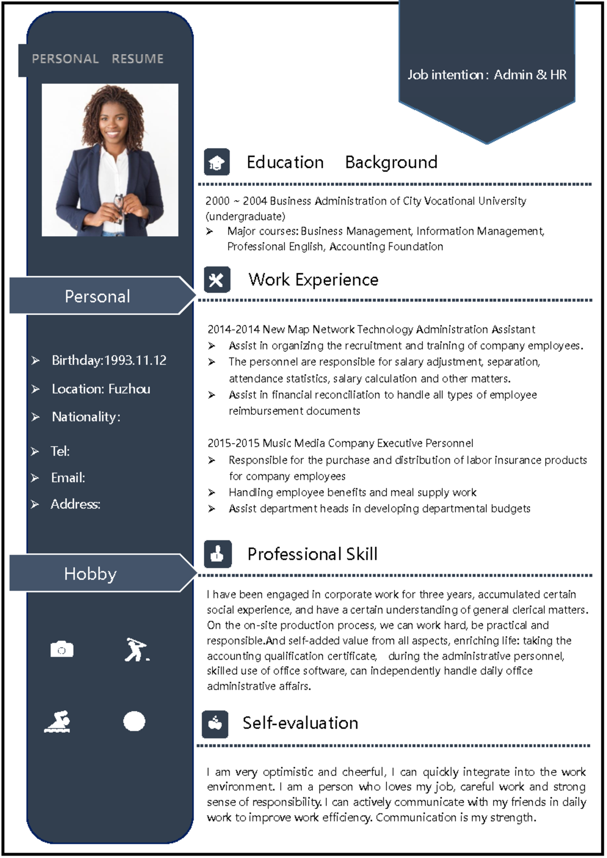 Blue Creative Resume-WPS Office - Professional Skill Self-evaluation ...