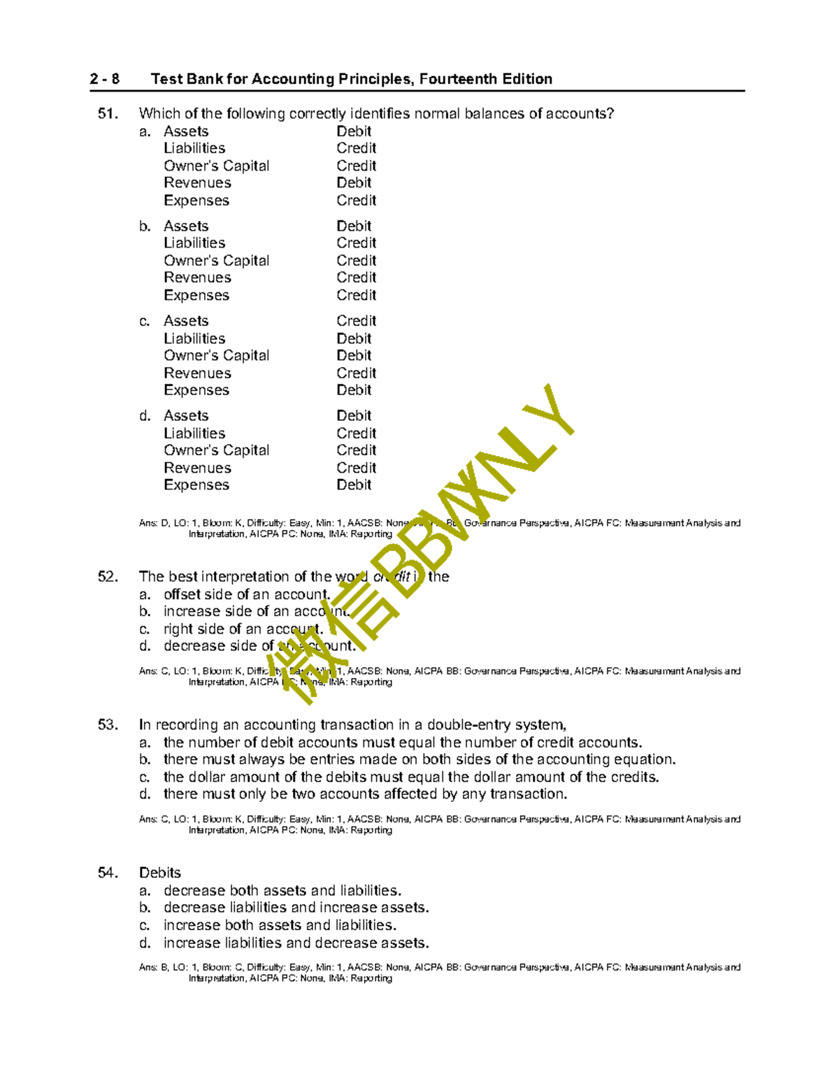 Accounting principles 14th edition by weygandt tb 101 - 2 - 8 Test Bank ...
