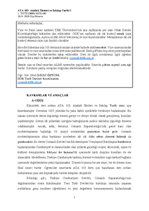 ATA 103 7. ÜNİTE - ATA 103 - ATA 103- Atatürk İlkeleri ve İnkılap ...