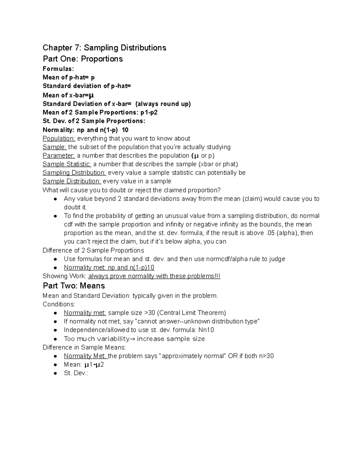 Chapter 7 Sampling Distributions - Chapter 7: Sampling Distributions ...