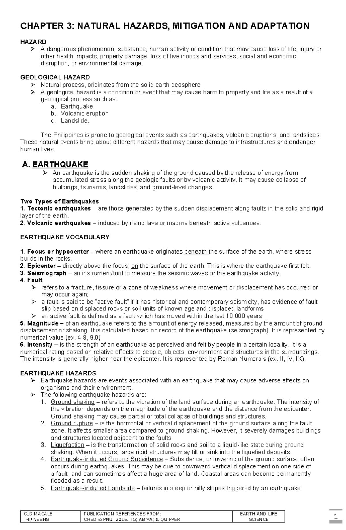 423340527 Chapter 3 Natural Hazards Mitigation AND Adaptation docx - 1 ...