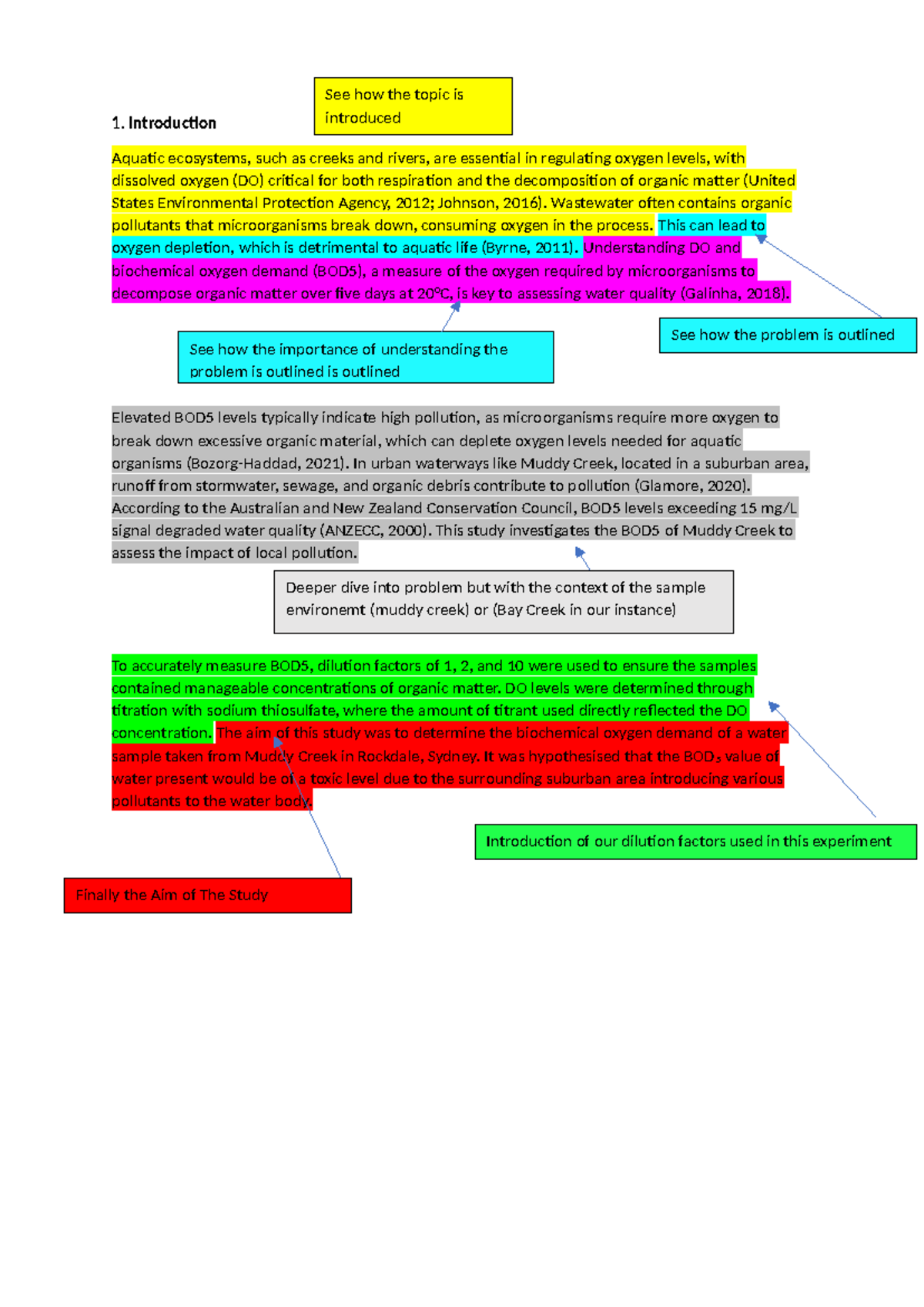Introduction Exemplar for Lab 1/2 - Introduction Aquatic ecosystems ...