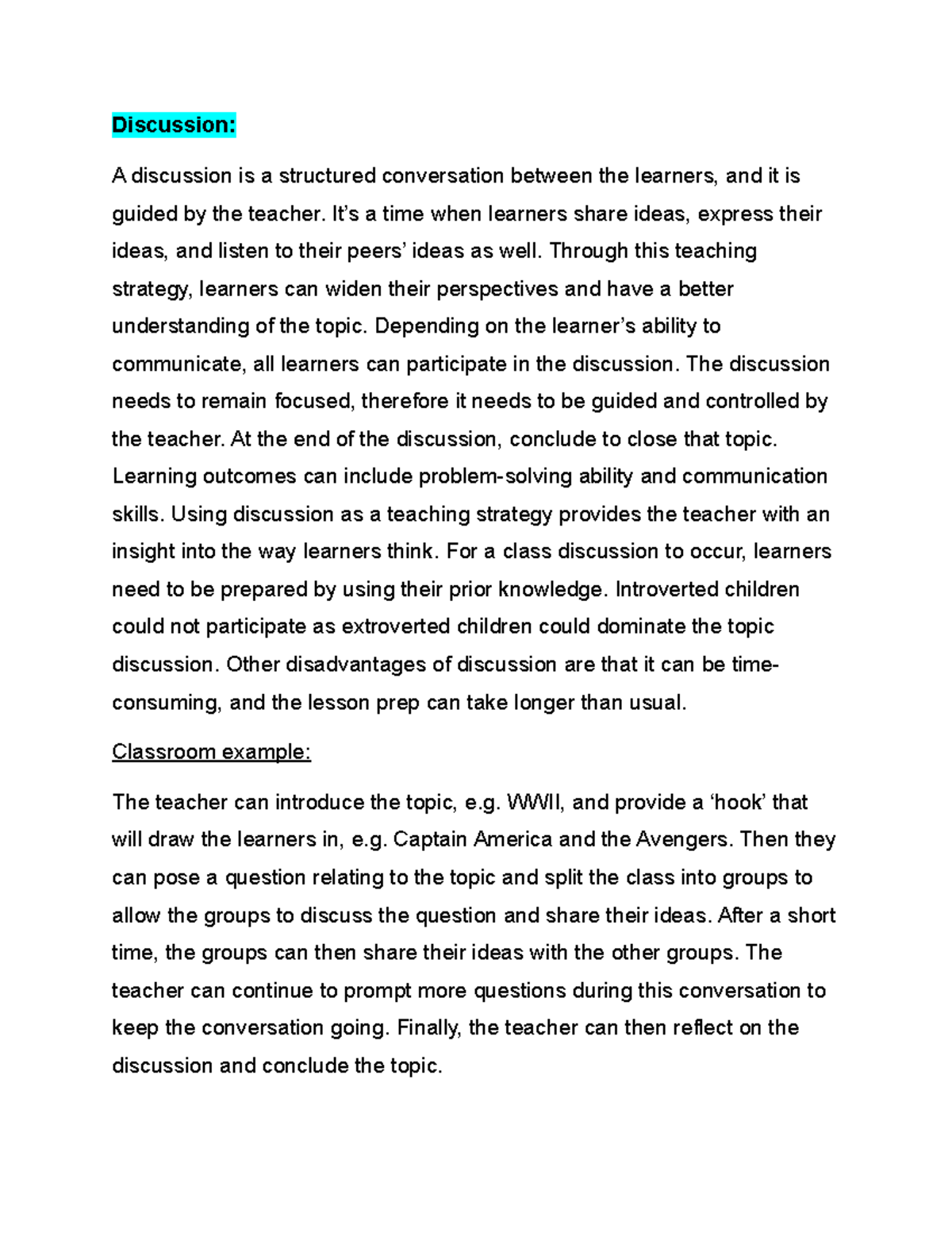 Discussion - Discussion: A discussion is a structured conversation ...