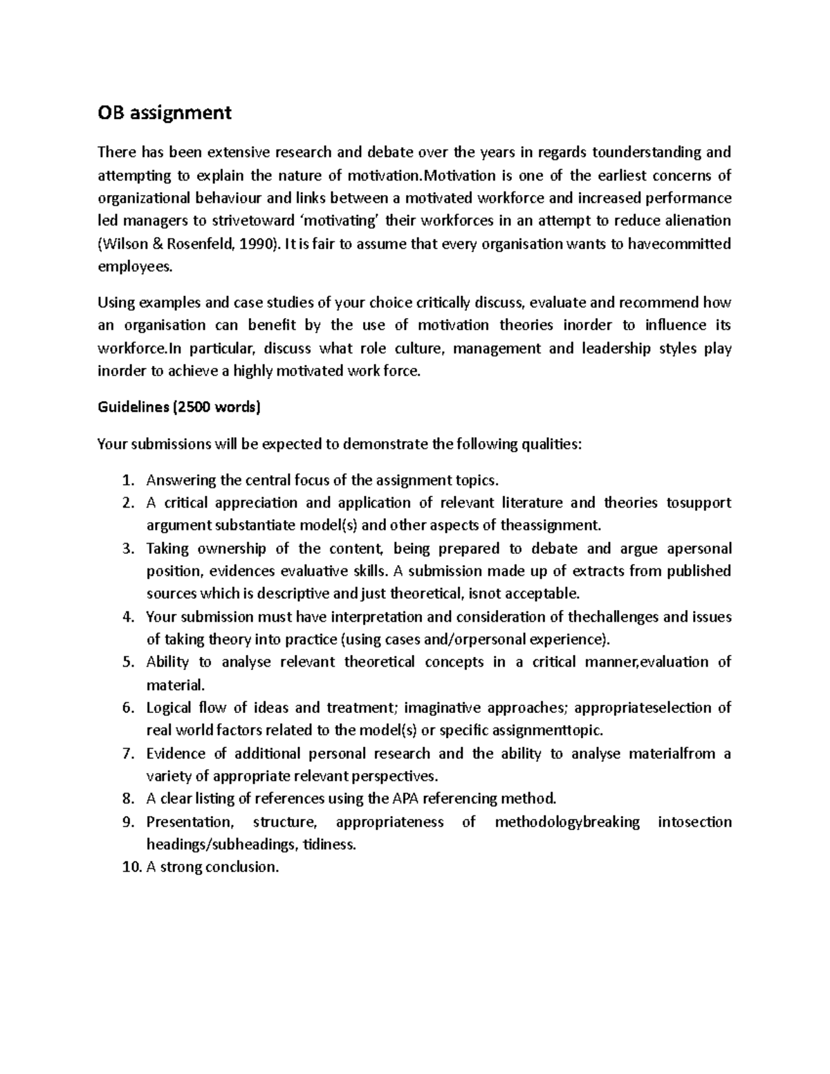 OB assignment - Grade: A - OB assignment There has been extensive ...