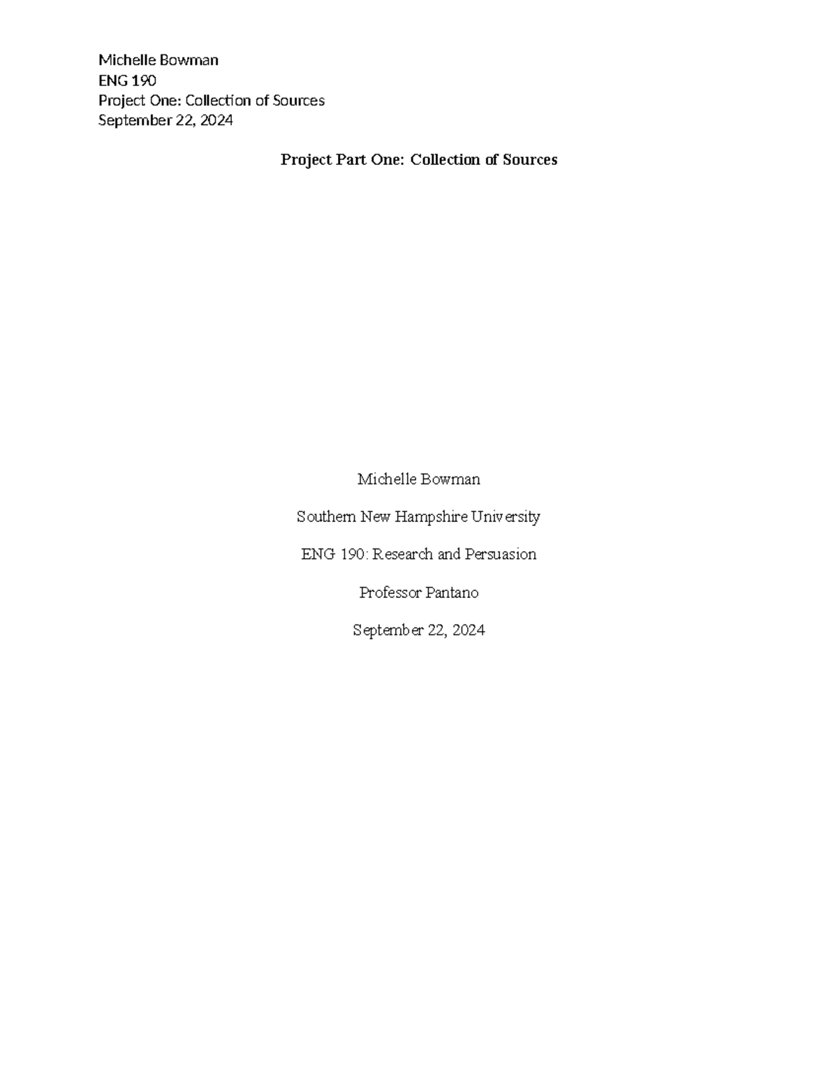 Eng 190 Project Part One Collection of Sources - ENG 190 Project One ...