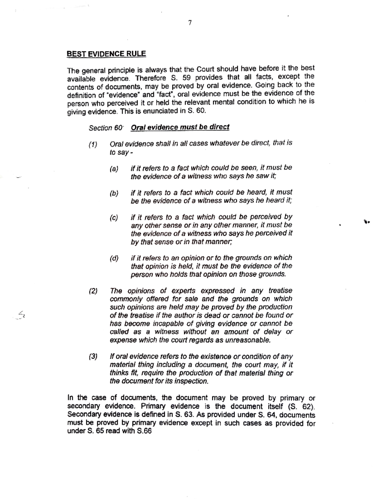 Evidence law best evidence rule - 1 BEST EVIDENCERULE The general ...