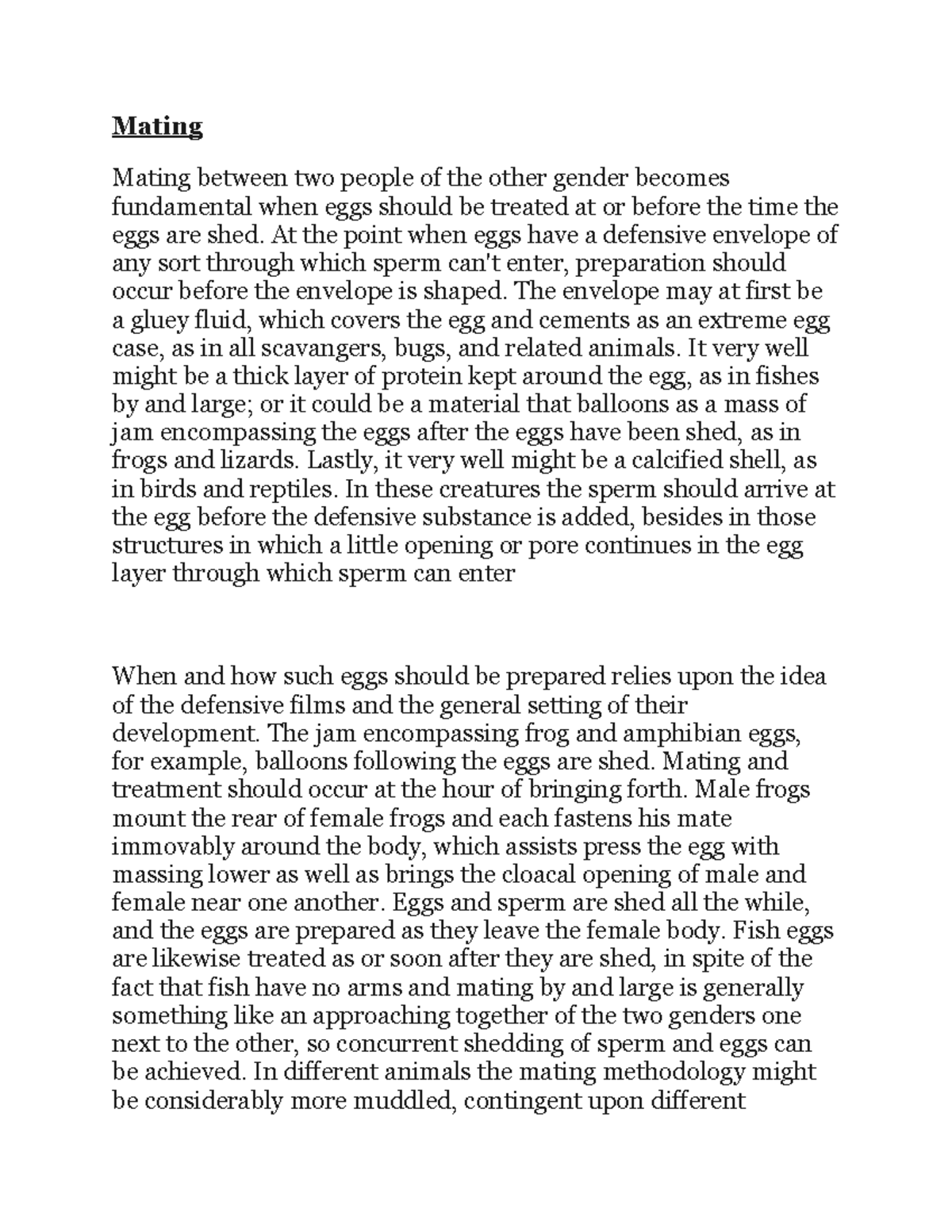 Mating - Mating Mating between two people of the other gender becomes ...